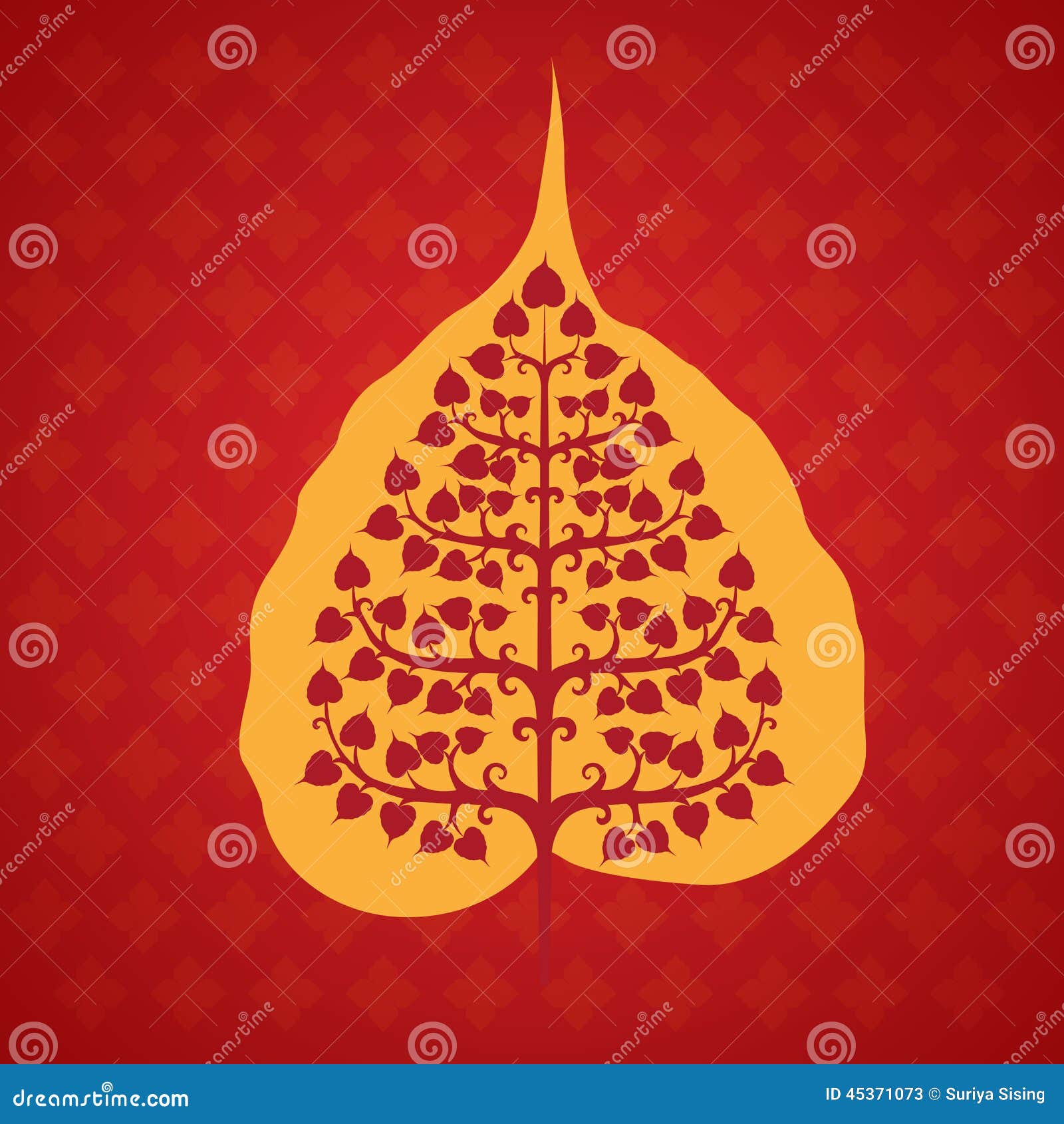 Tree bodhi leaf stock illustration. Illustration of asian - 45371073