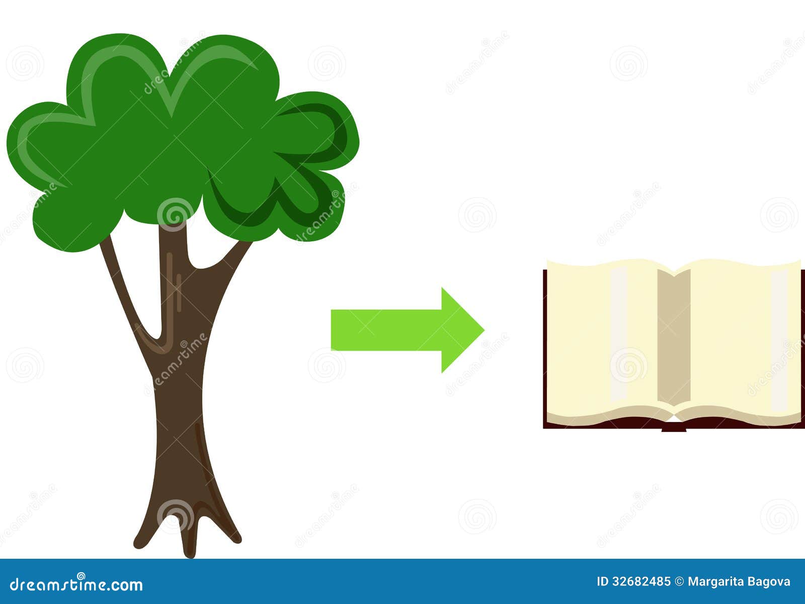 Tree and book stock vector. Illustration of pulp, manufacturing - 32682485