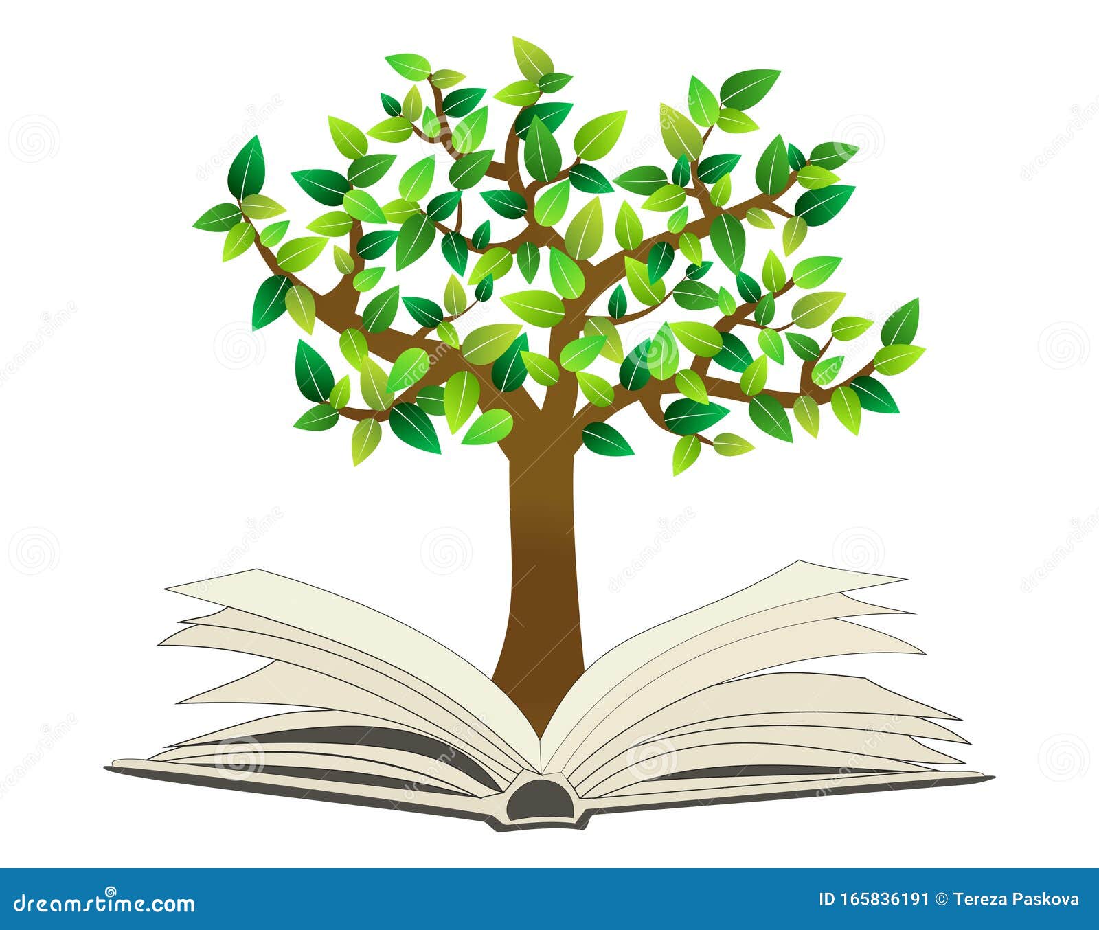 Tree on Book. Enviromental Education is Important Stock Vector ...