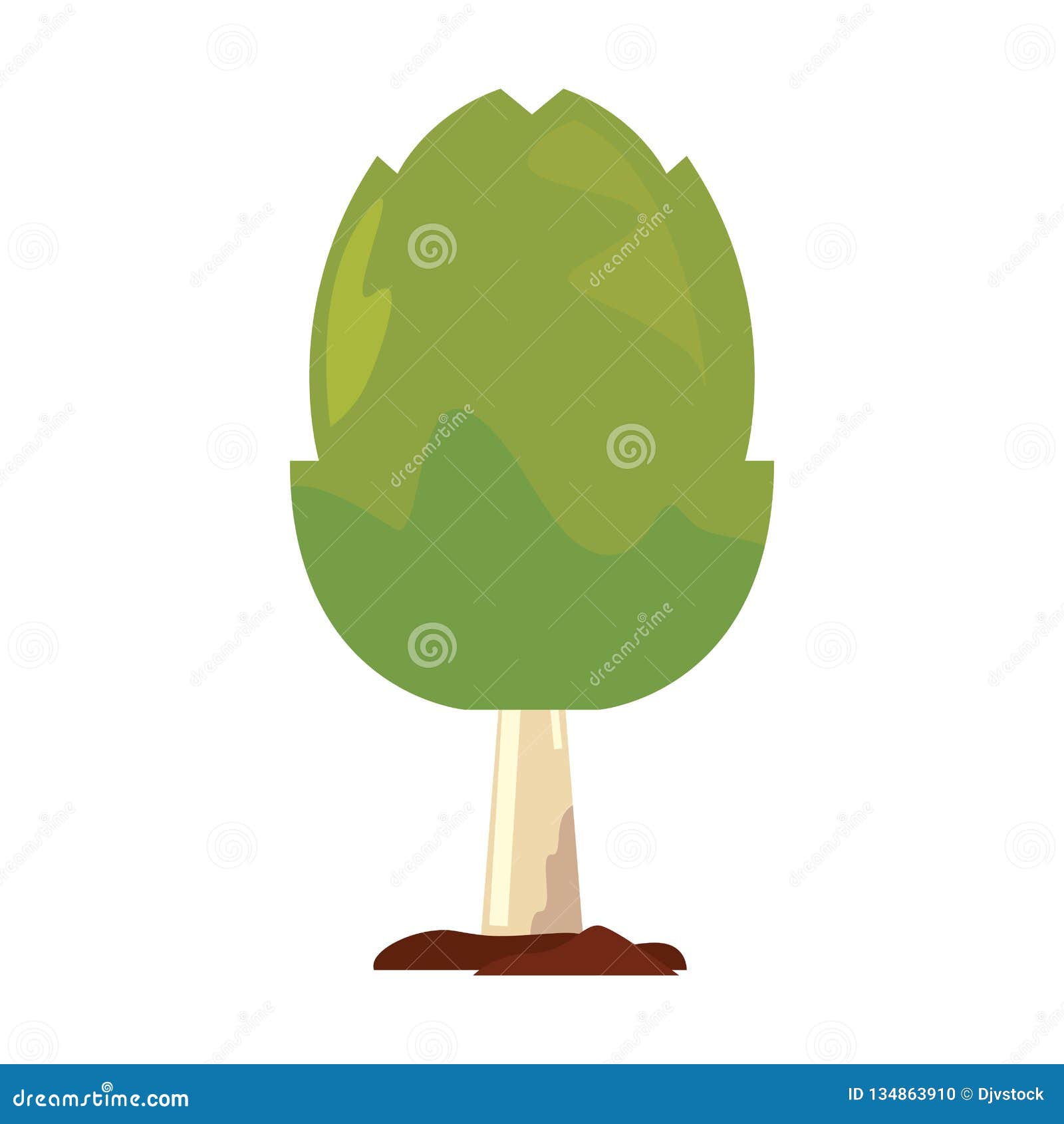 Tree Botanical Natural on White Background Stock Vector - Illustration ...