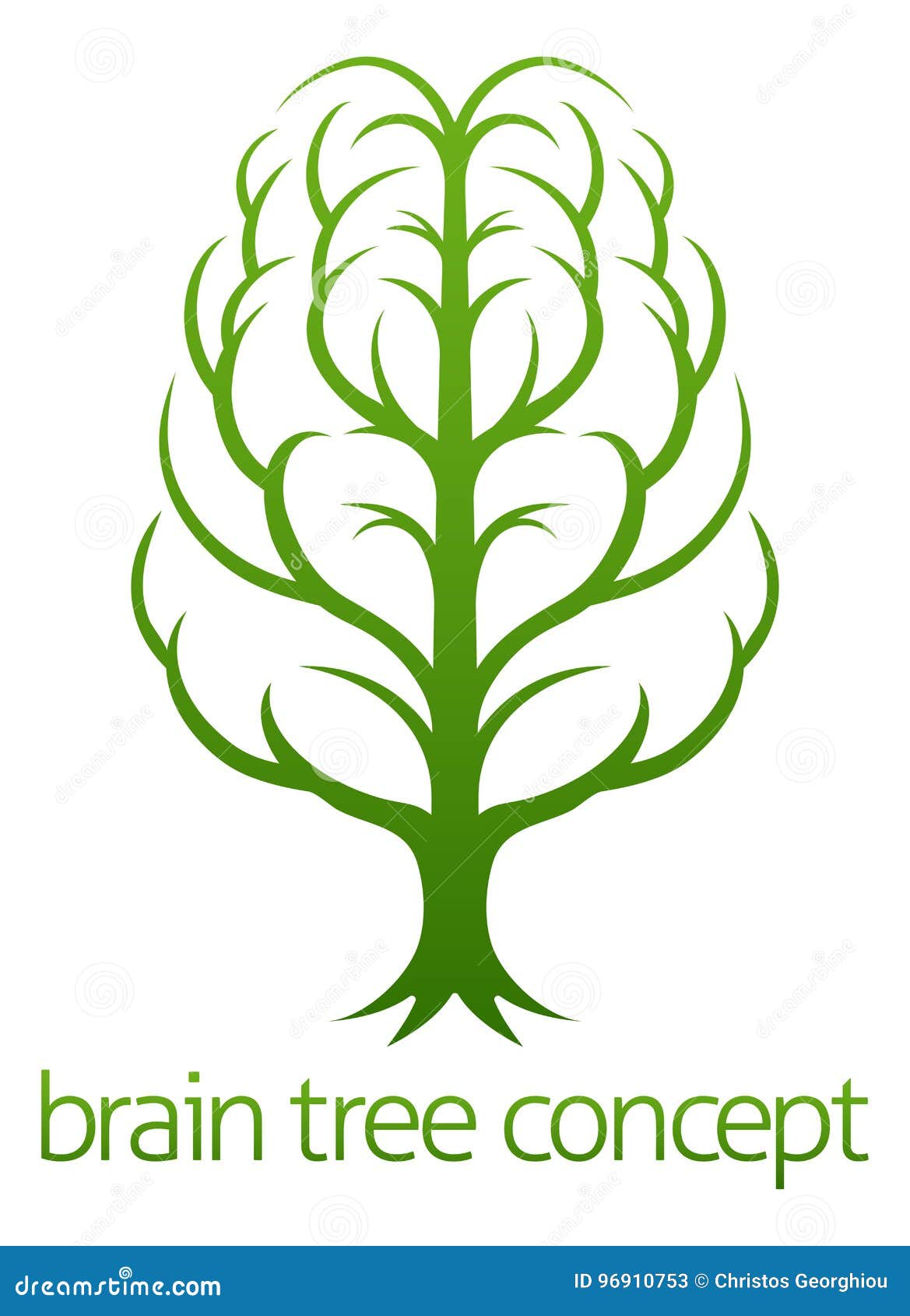 Tree Brain Concept stock vector. Illustration of learn - 96910753