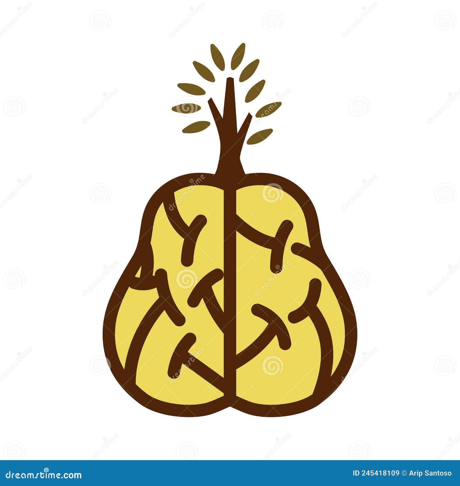 Tree Brain Logo Icon Illustration Brand Identity Isolated Stock Vector ...