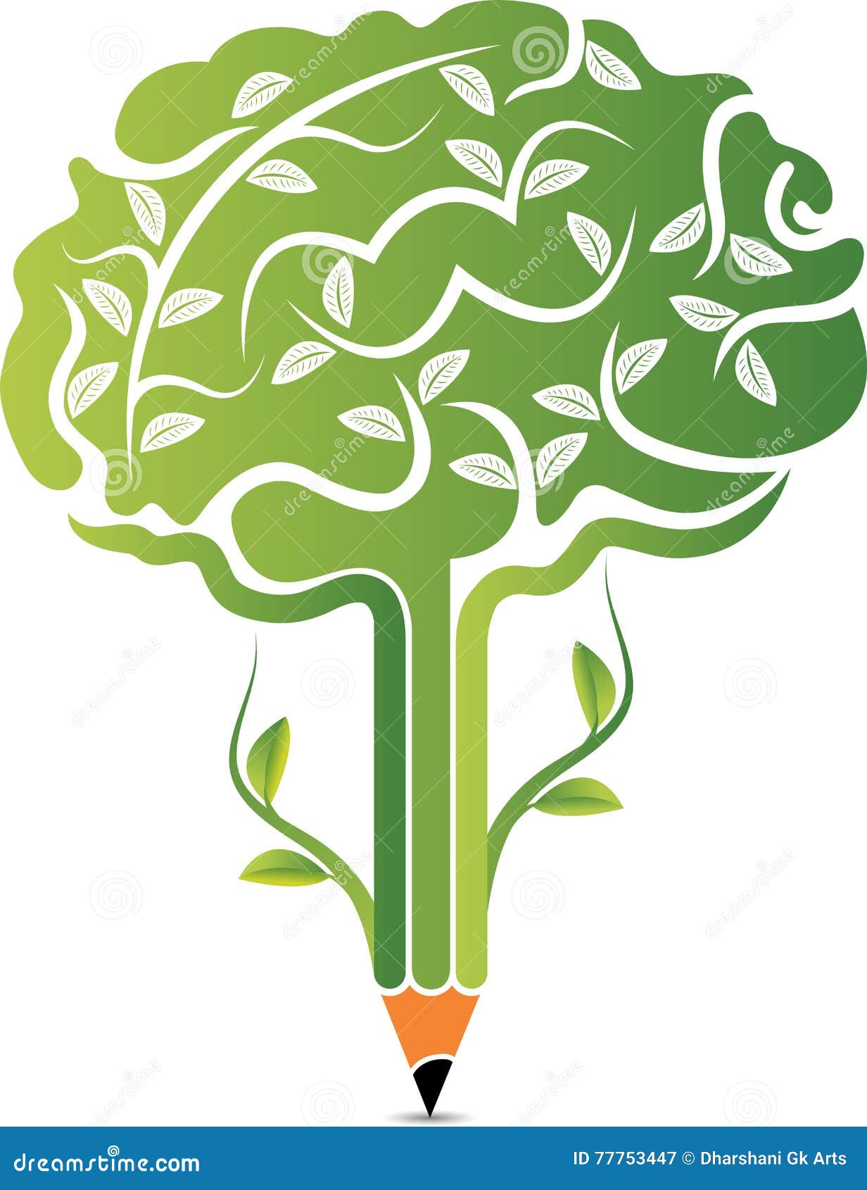 Tree brain logo stock vector. Illustration of clip, abstract - 77753447