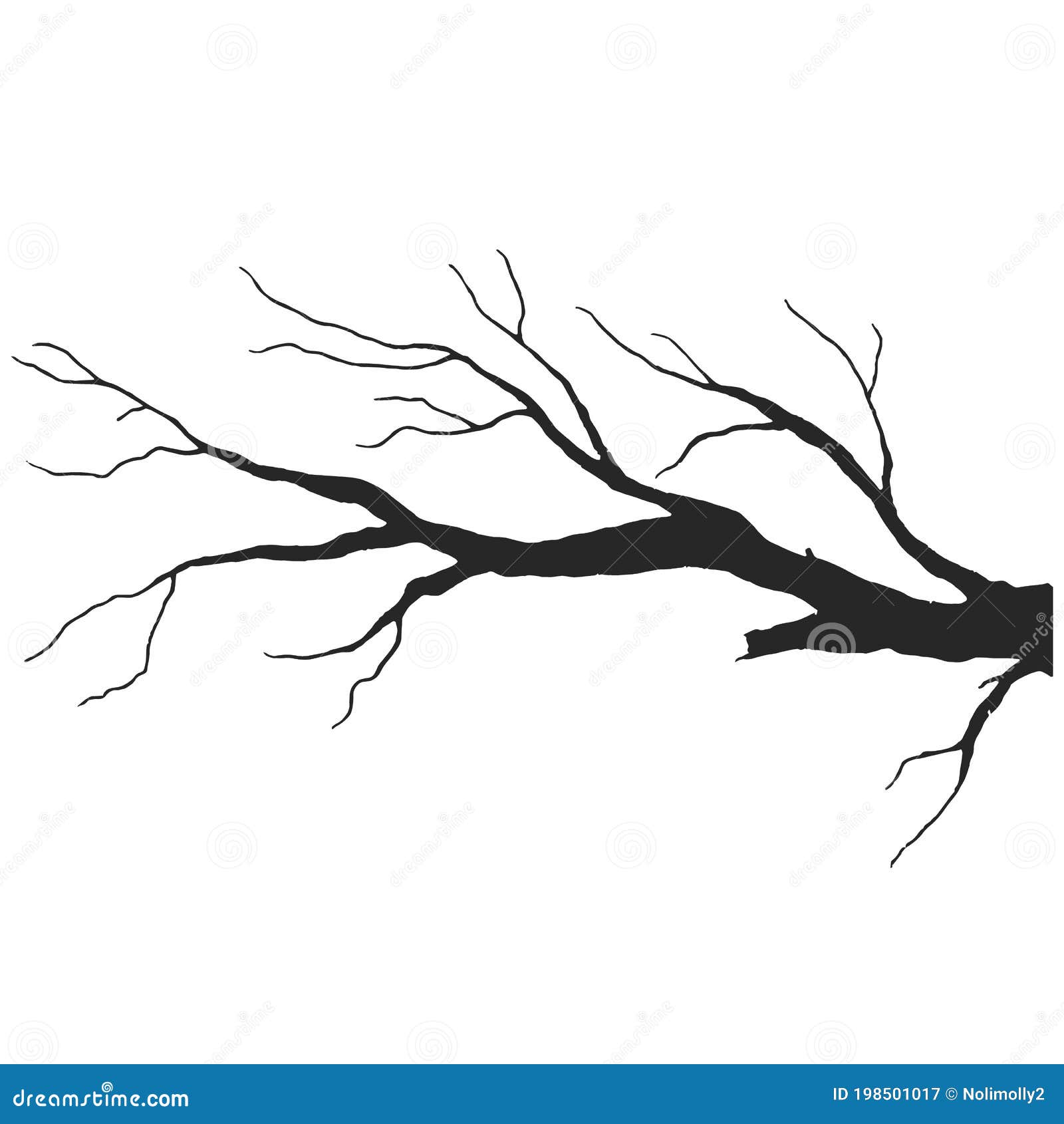 Tree Branch Design Halloween Design Vector Drawing Stock Vector ...