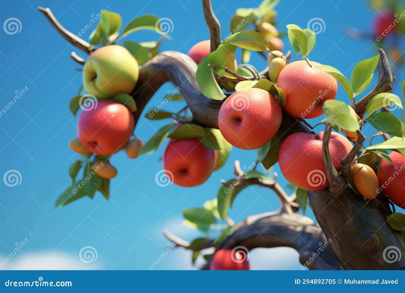Tree Branch with Fruits, Evoking the Whimsy of a Pixar Animation Stock ...