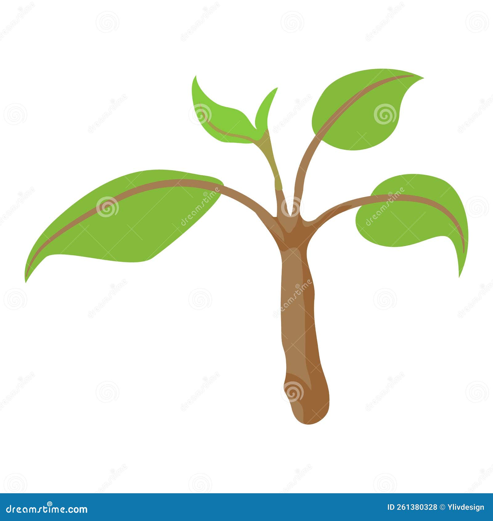 Tree Branch Icon Isometric Vector. Small Tree Branch with Green Leaf ...