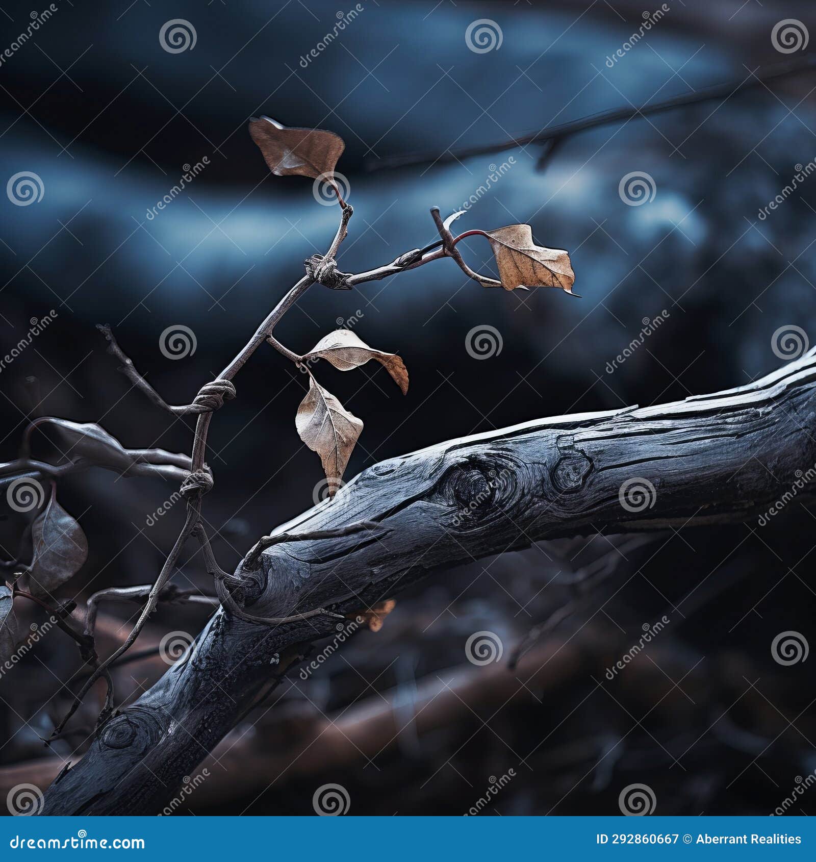 A Tree Branch with Leaves on it Stock Illustration - Illustration of ...