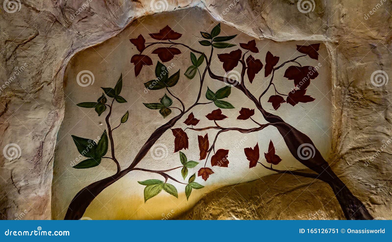 Tree Branch Leaves Abstract Art Painting Stock Image - Image of tree ...
