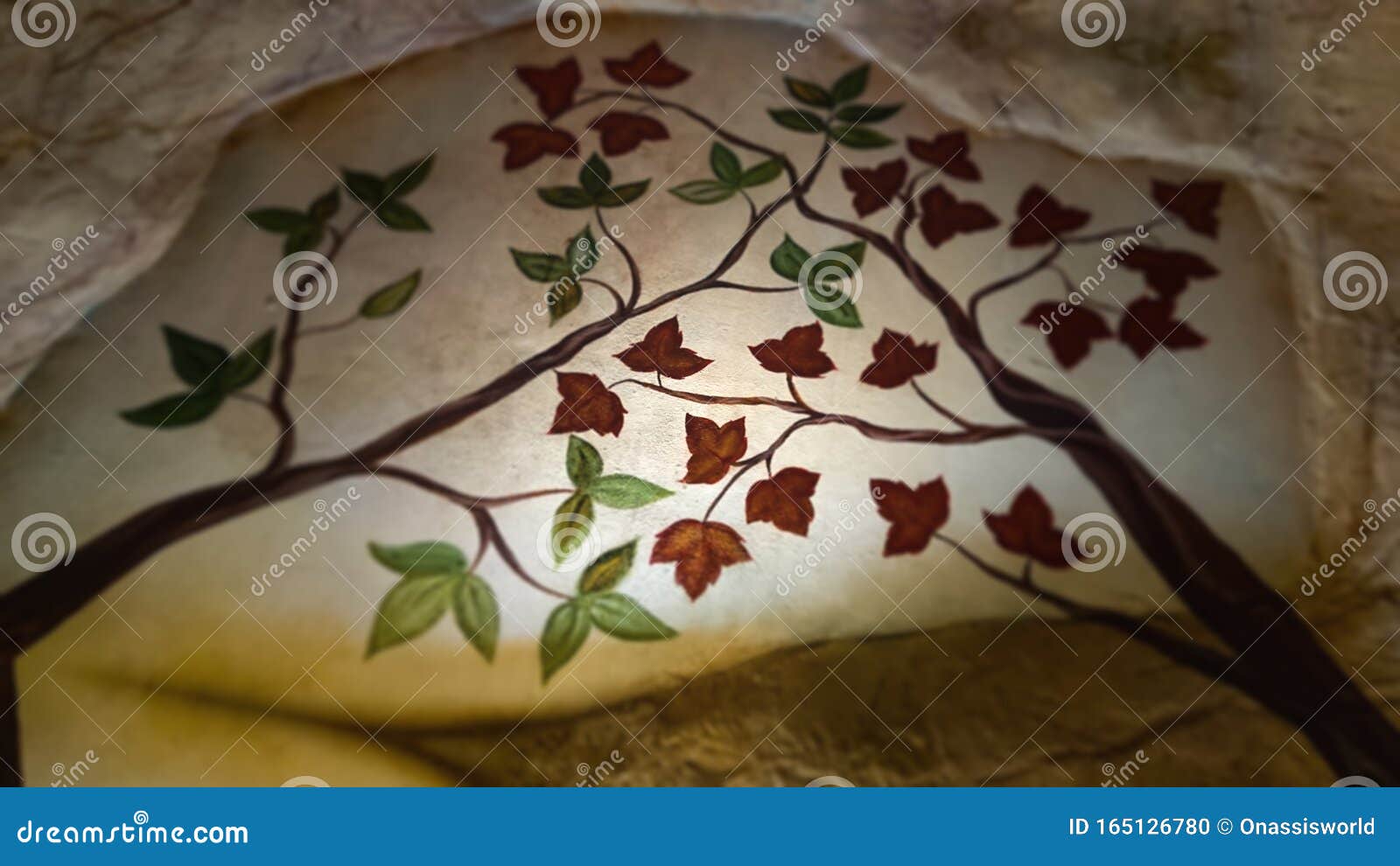Tree Branch Leaves Abstract Art Painting Stock Photo - Image of tree ...