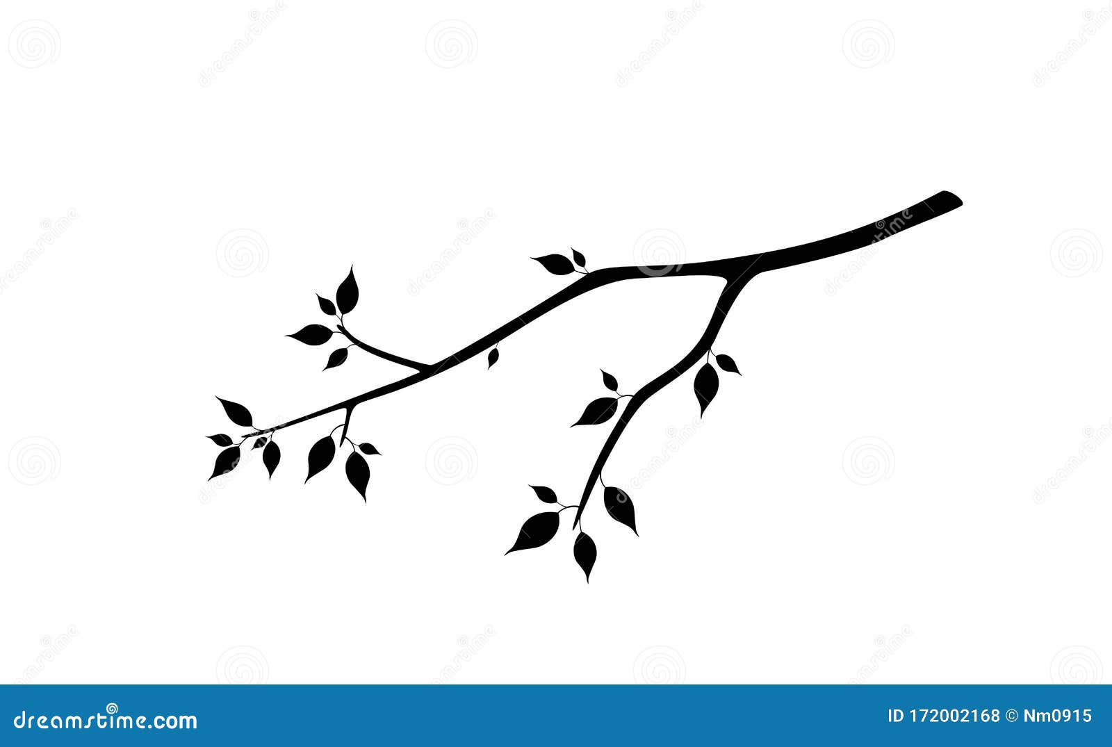 Tree Branch with Leaves. Spring Tree Design Element Stock Vector ...
