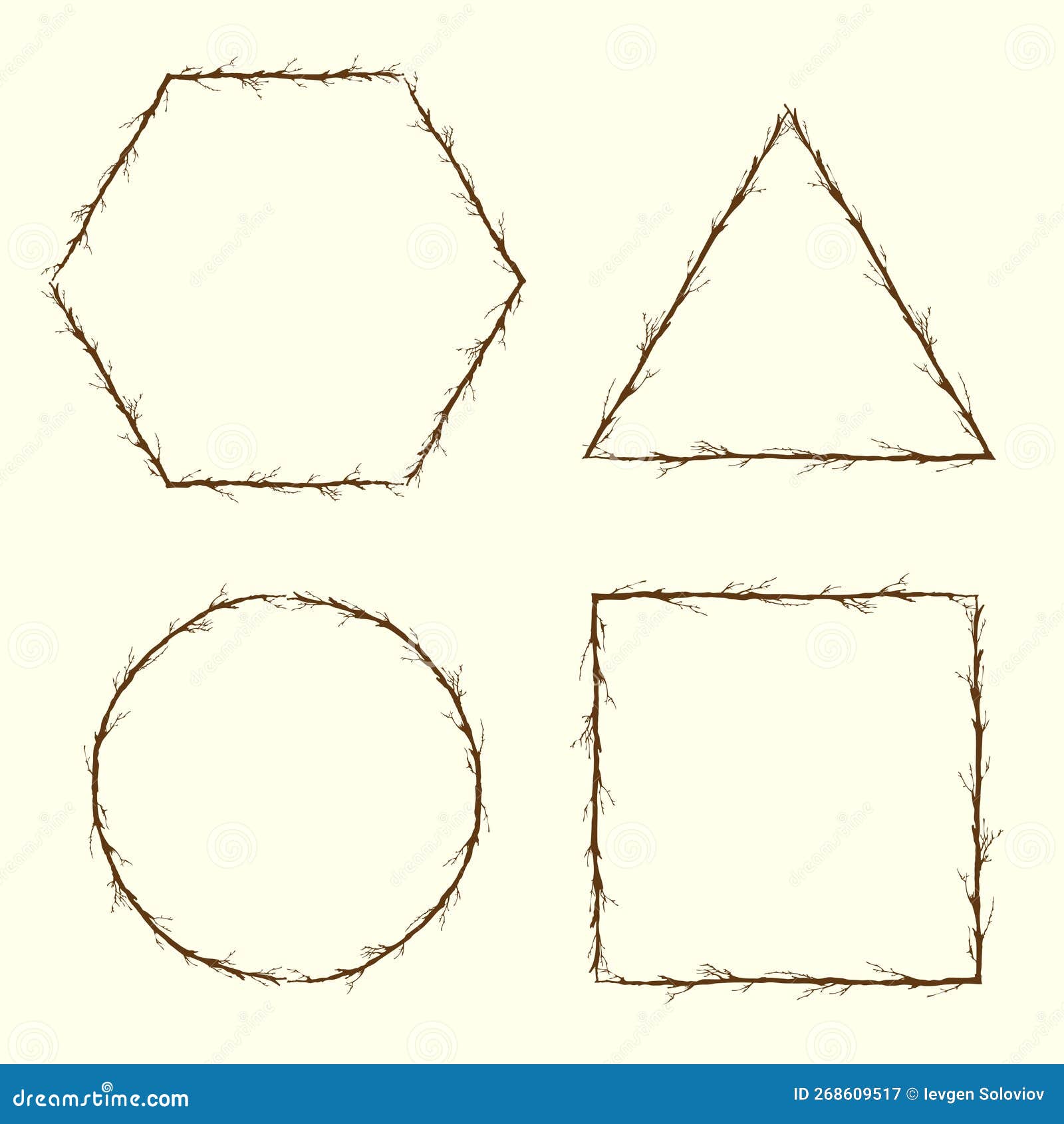 Tree branch line frames stock vector. Illustration of design - 268609517