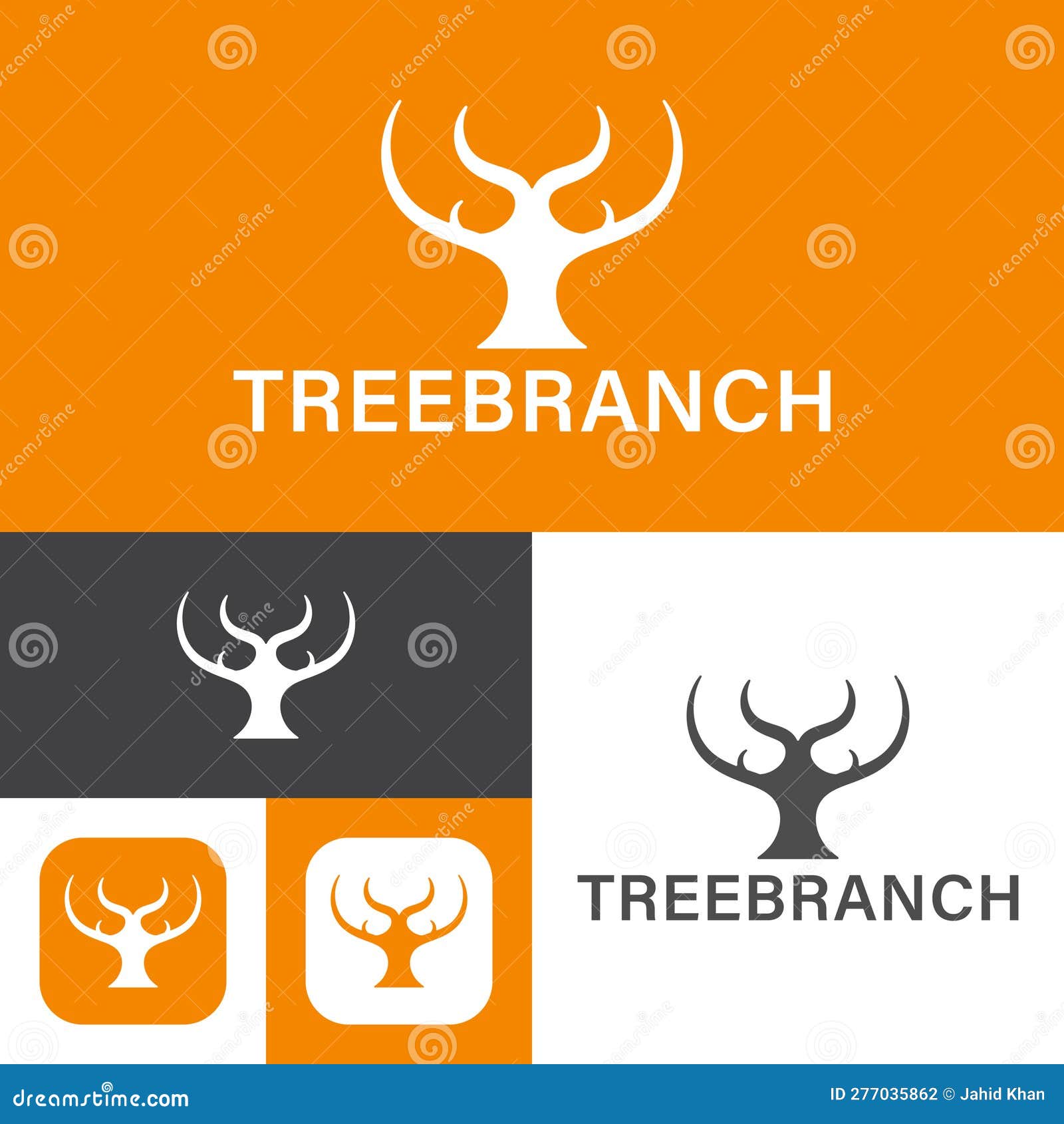 Tree with Branch Logo.Simple and Creative Icon Style.Modern Minimal ...
