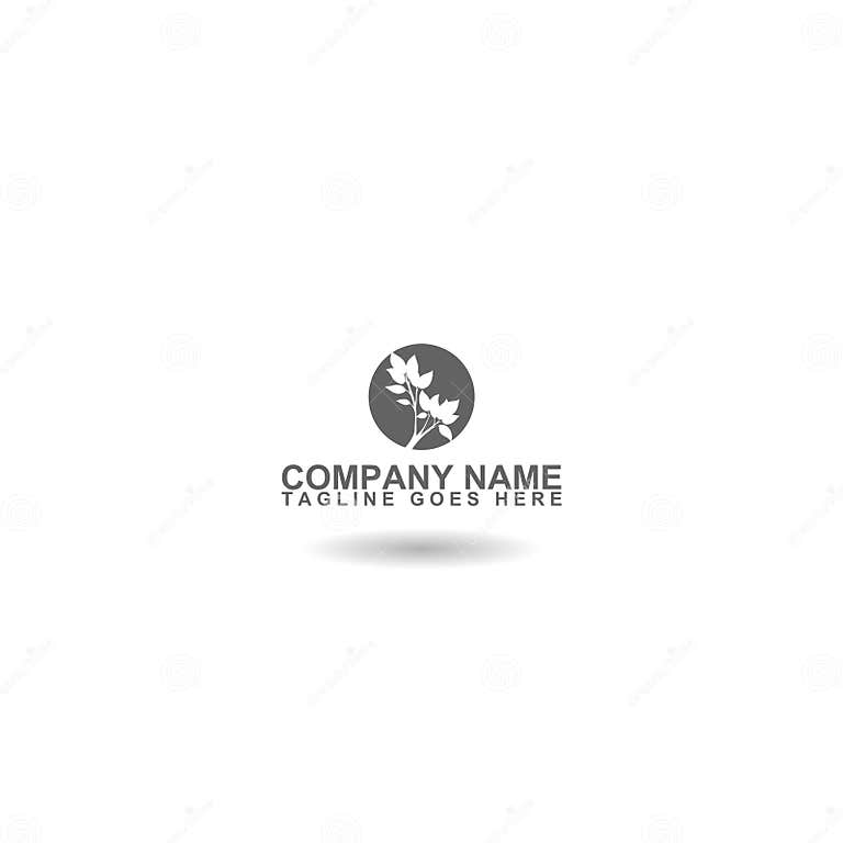 Tree Branch Logo Template with Shadow Stock Vector - Illustration of ...