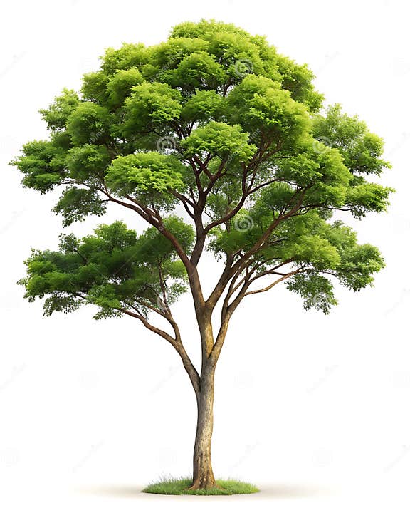 Tree Branch Side View on White Background Stock Illustration ...