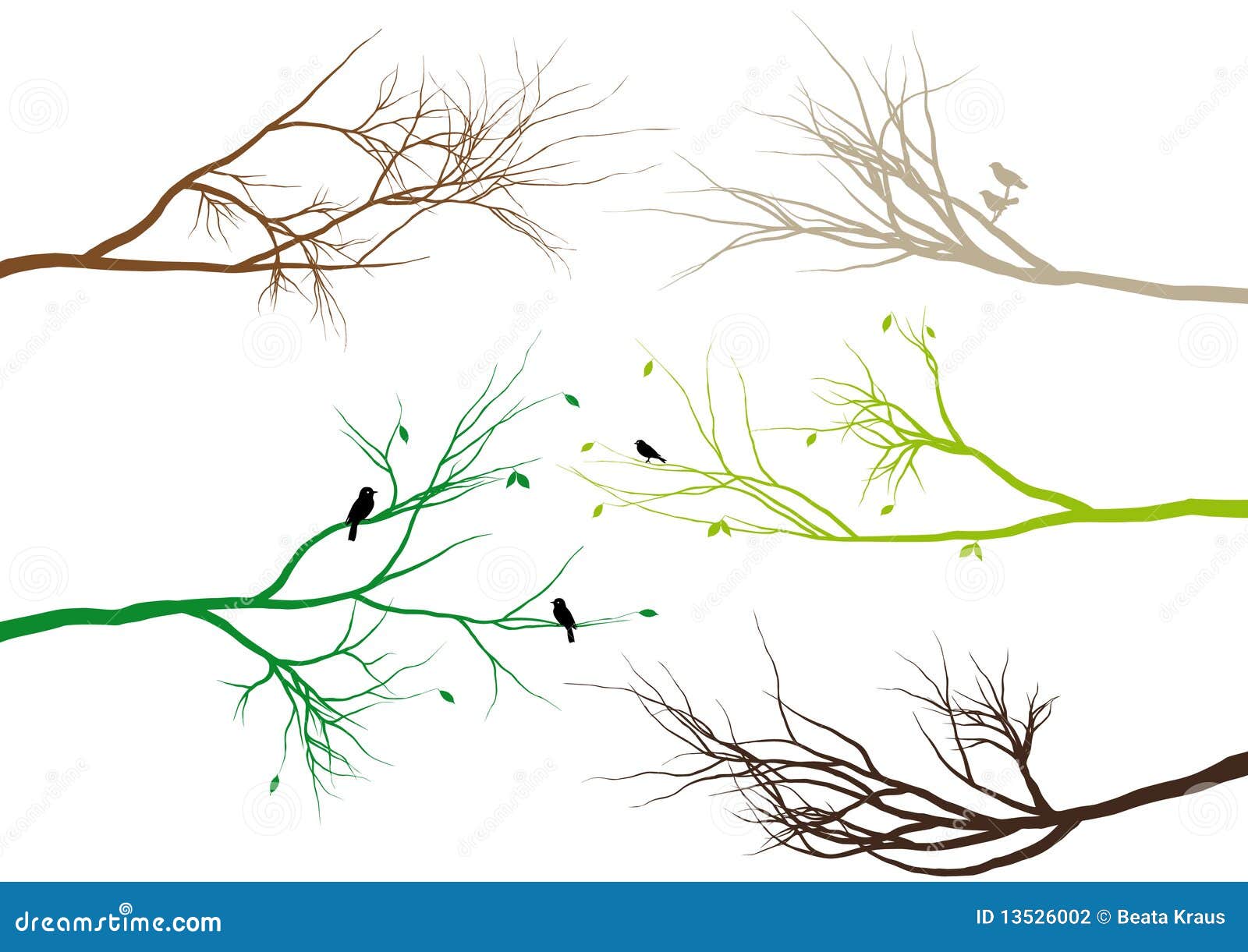 Tree branches, stock vector. Illustration of outdoor - 13526002