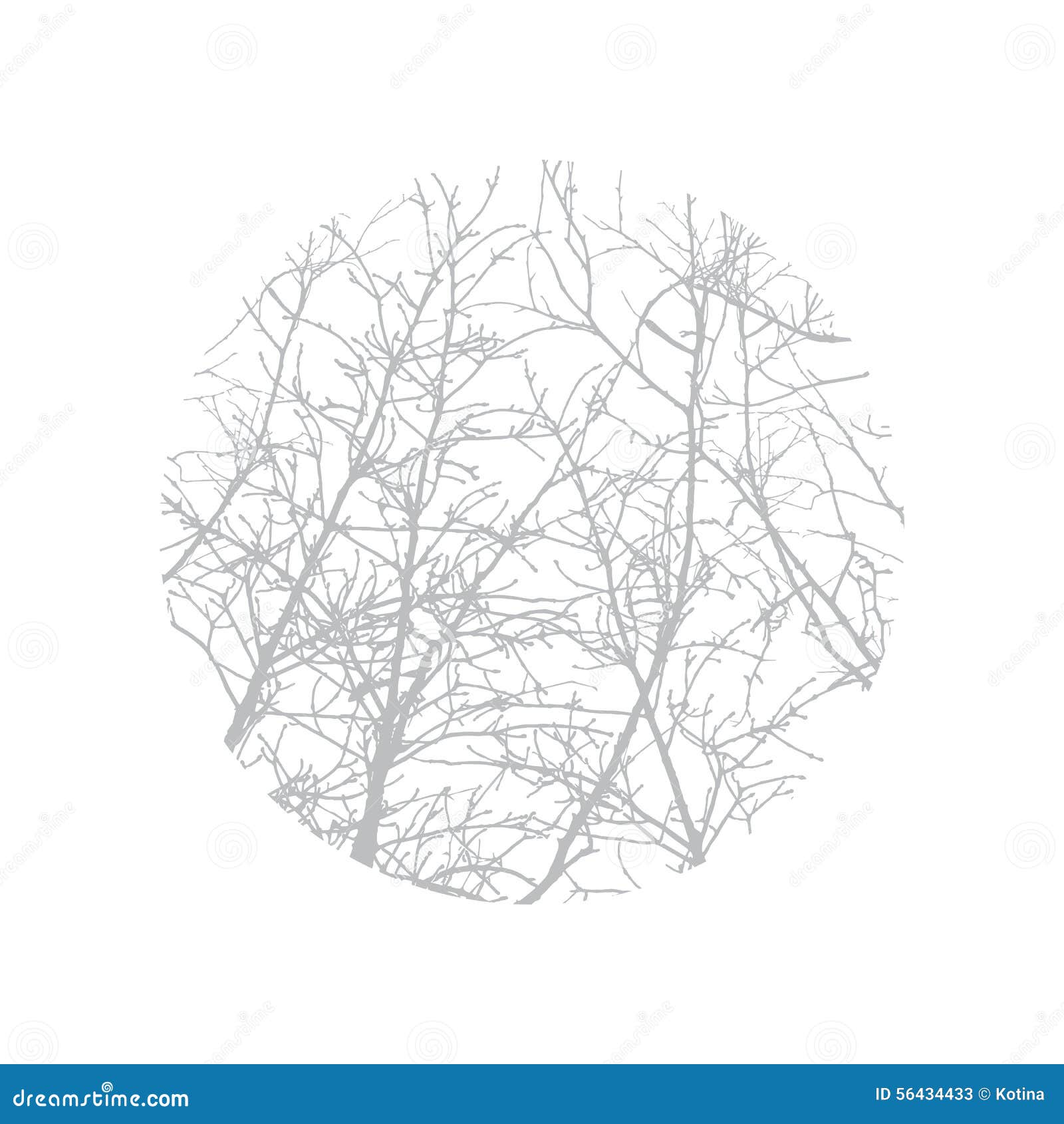 Tree Branches Card Badge Decoration in a Circle Stock Illustration ...