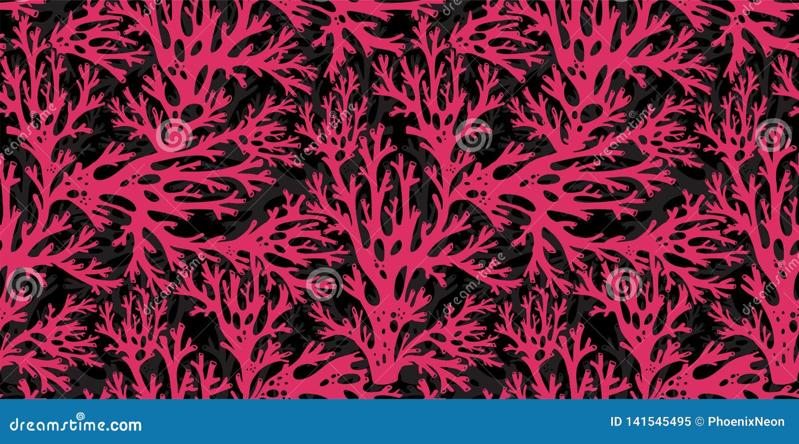 Tree Branches or Coral Algae Doodle Linear Seamless Pattern. Stock ...