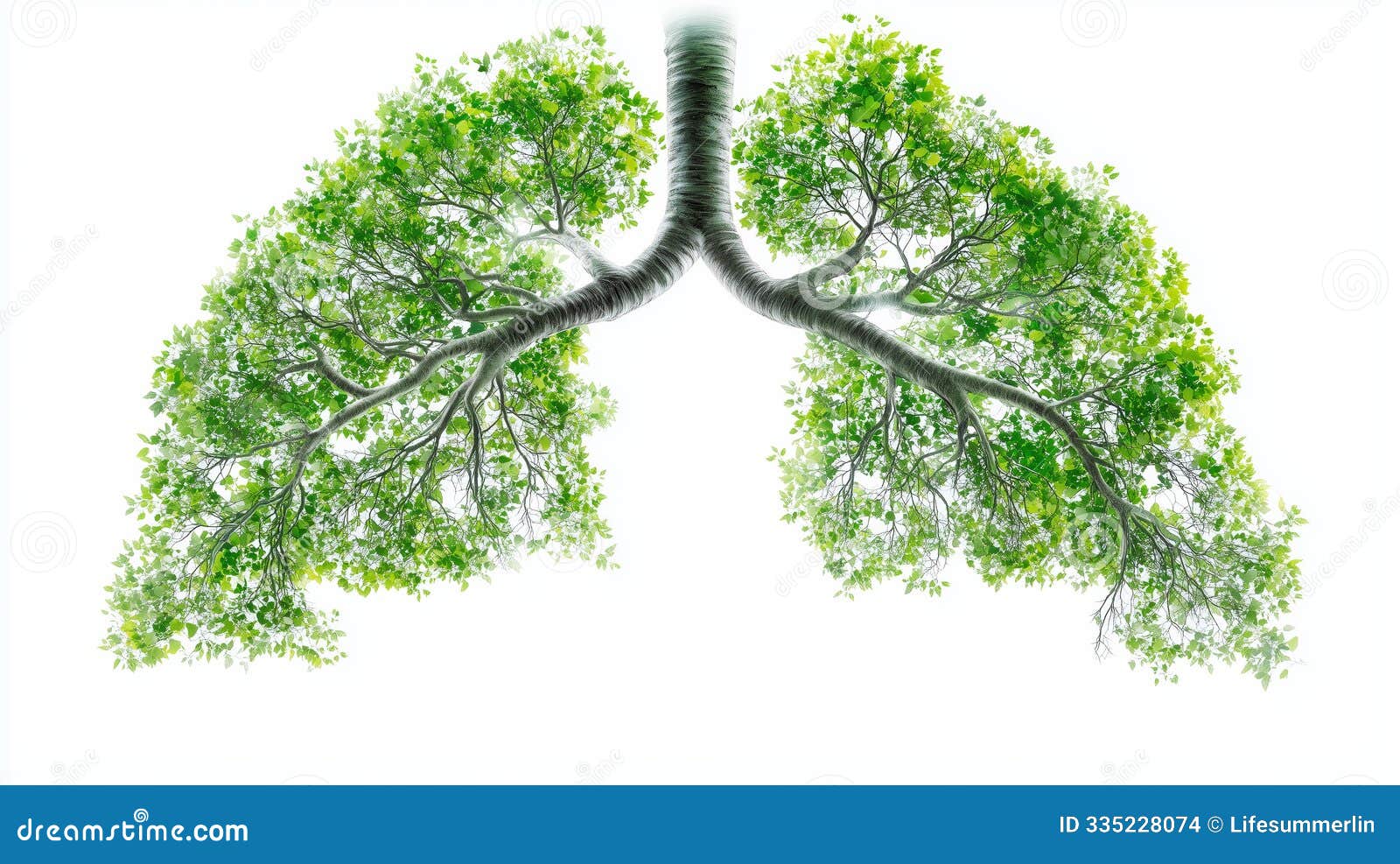A Tree with Branches and Leaves Shaped Like Human Lungs, Symbolizing ...