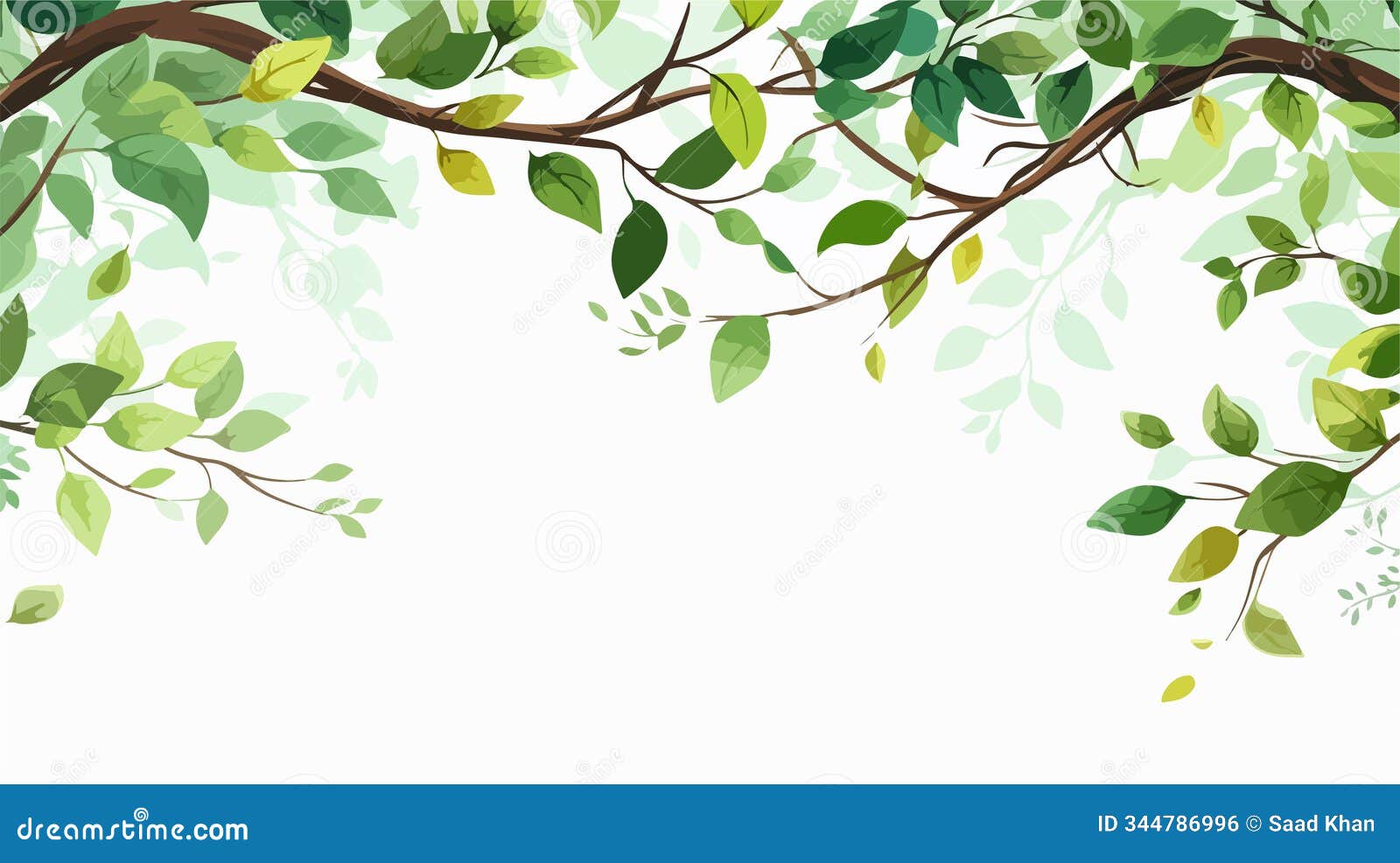 Tree Branches and Leaves Vector Background Design Stock Vector ...