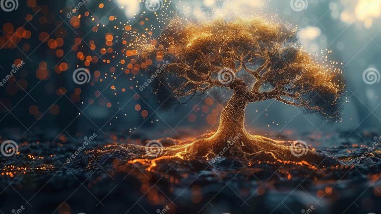 A Tree with Branches Made of Triangles and Roots Made of Squares ...