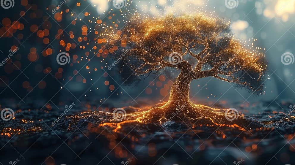 A Tree with Branches Made of Triangles and Roots Made of Squares ...