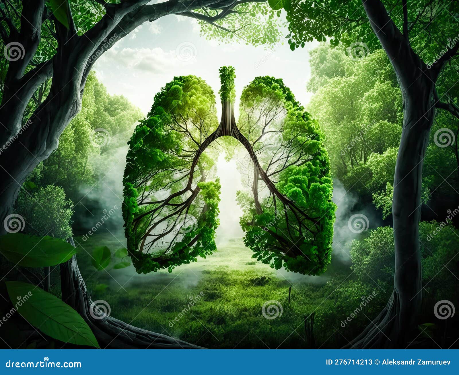 Tree Branches Shaped Like Human Lungs, Forest Protection Ecology ...