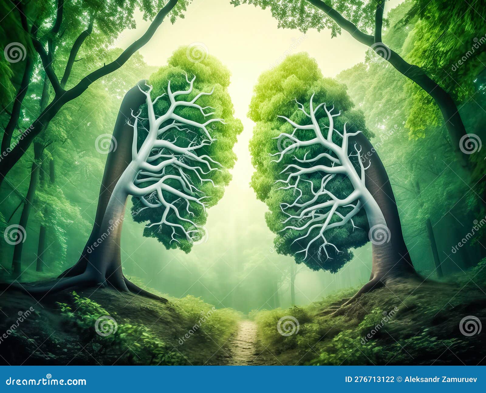 Tree Branches Shaped Like Human Lungs, Forest Protection Ecology ...