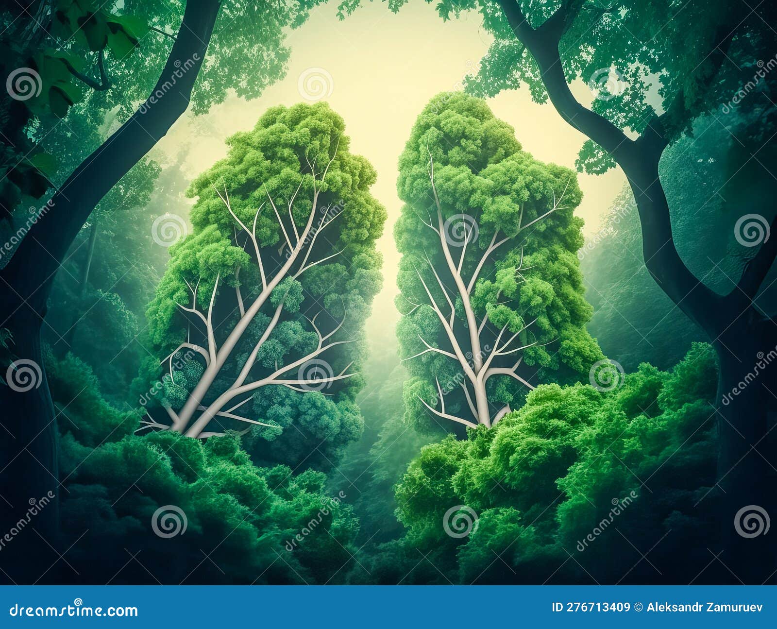 Tree Branches Shaped Like Human Lungs, Forest Protection Ecology ...
