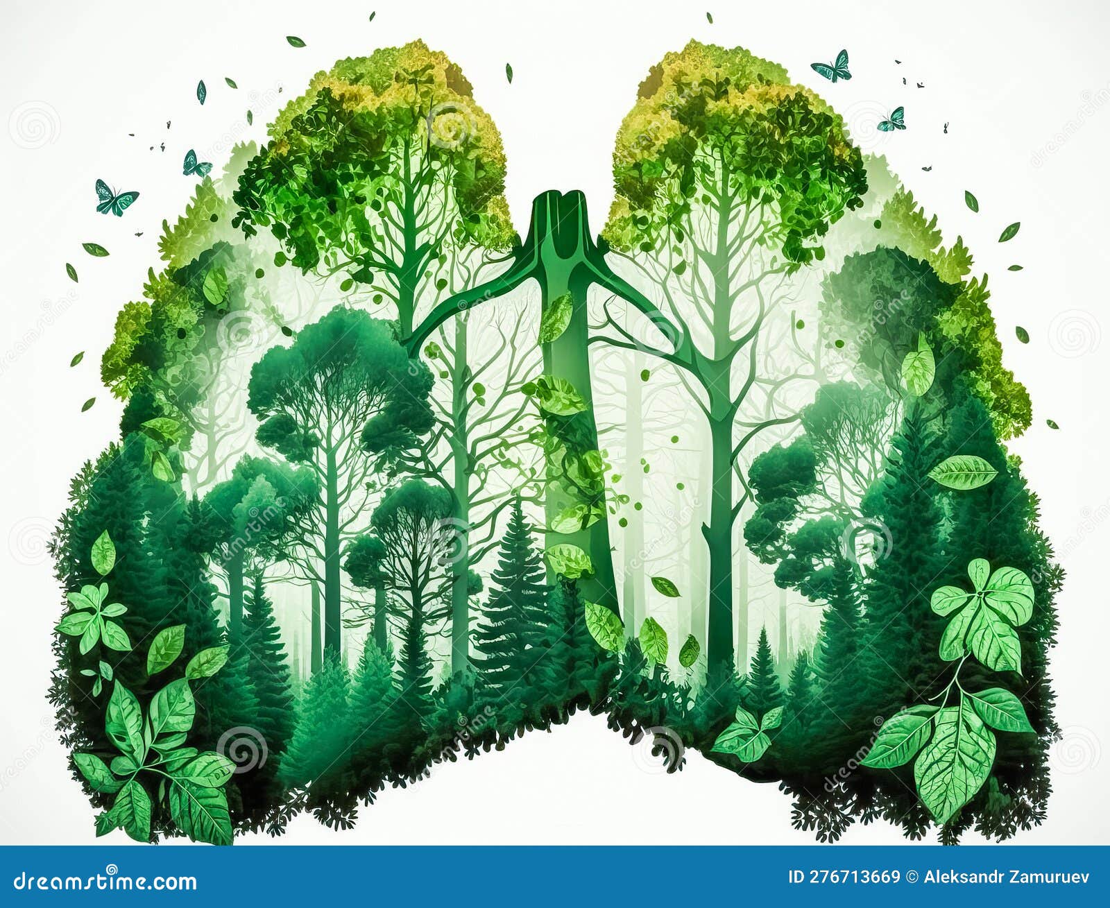 Tree Branches Shaped Like Human Lungs, Forest Protection Ecology ...