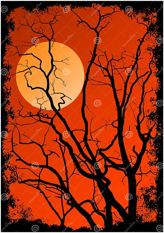 Tree branches silhouette stock vector. Illustration of frame - 10551989