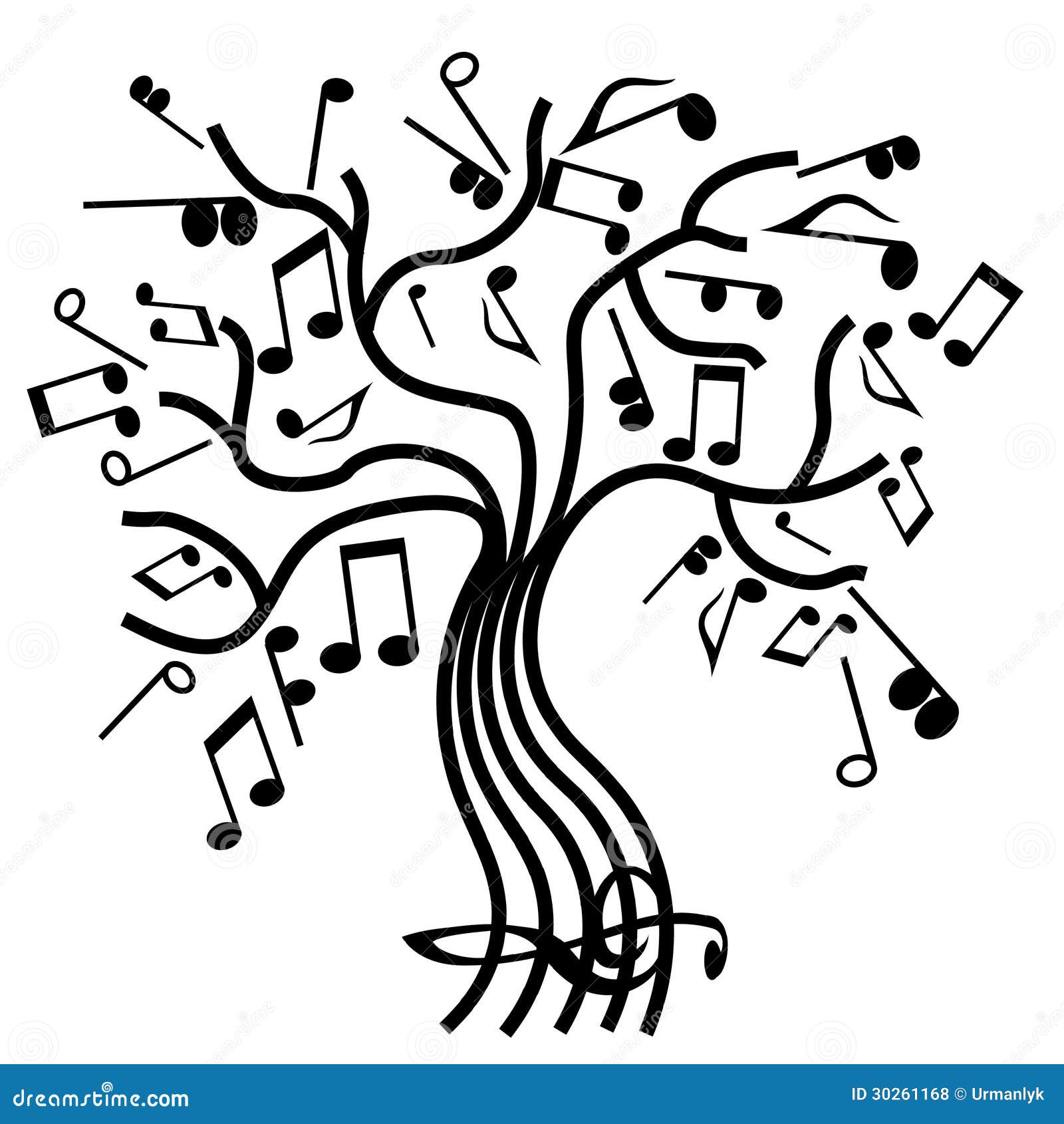 Musical tree vector stock vector. Illustration of sound - 30261168