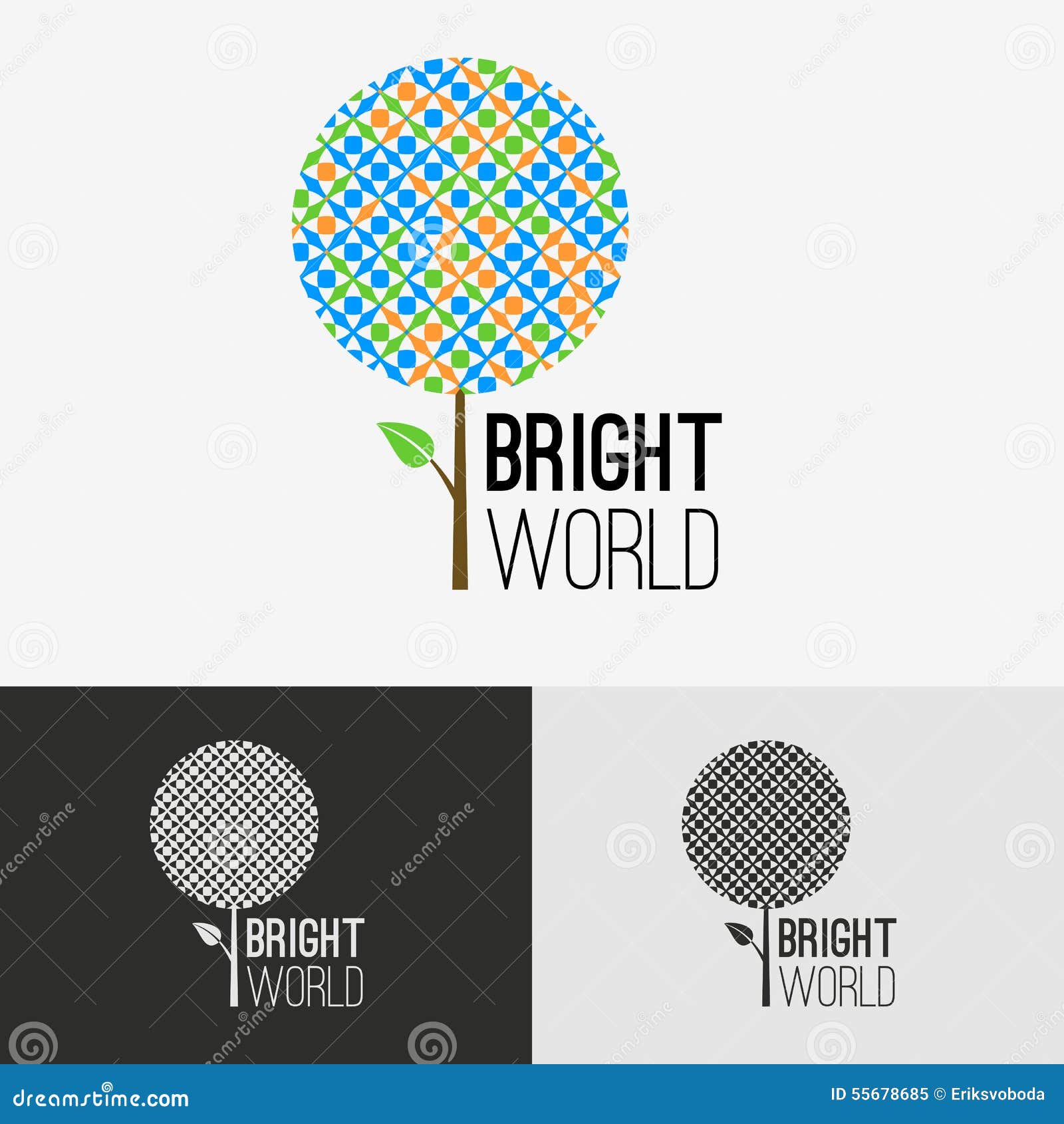 Tree bright logo concept. stock vector. Illustration of green - 55678685