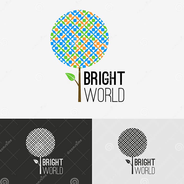 Tree bright logo concept. stock vector. Illustration of green - 55678685