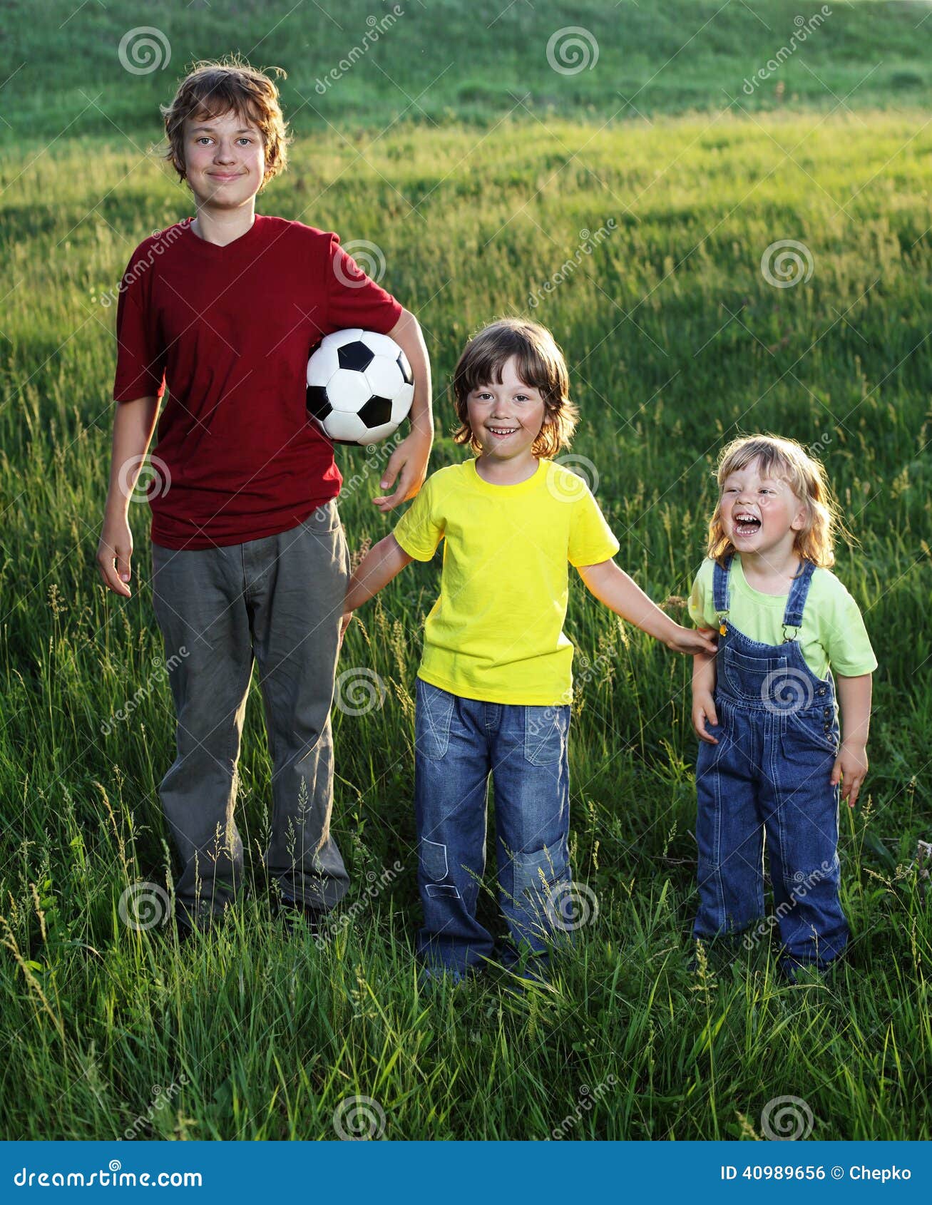 Tree Brothers Play Outdoors Stock Photo - Image of green, beautiful ...