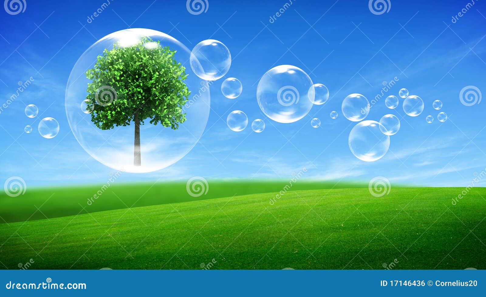 Tree in a bubble stock illustration. Illustration of design - 17146436