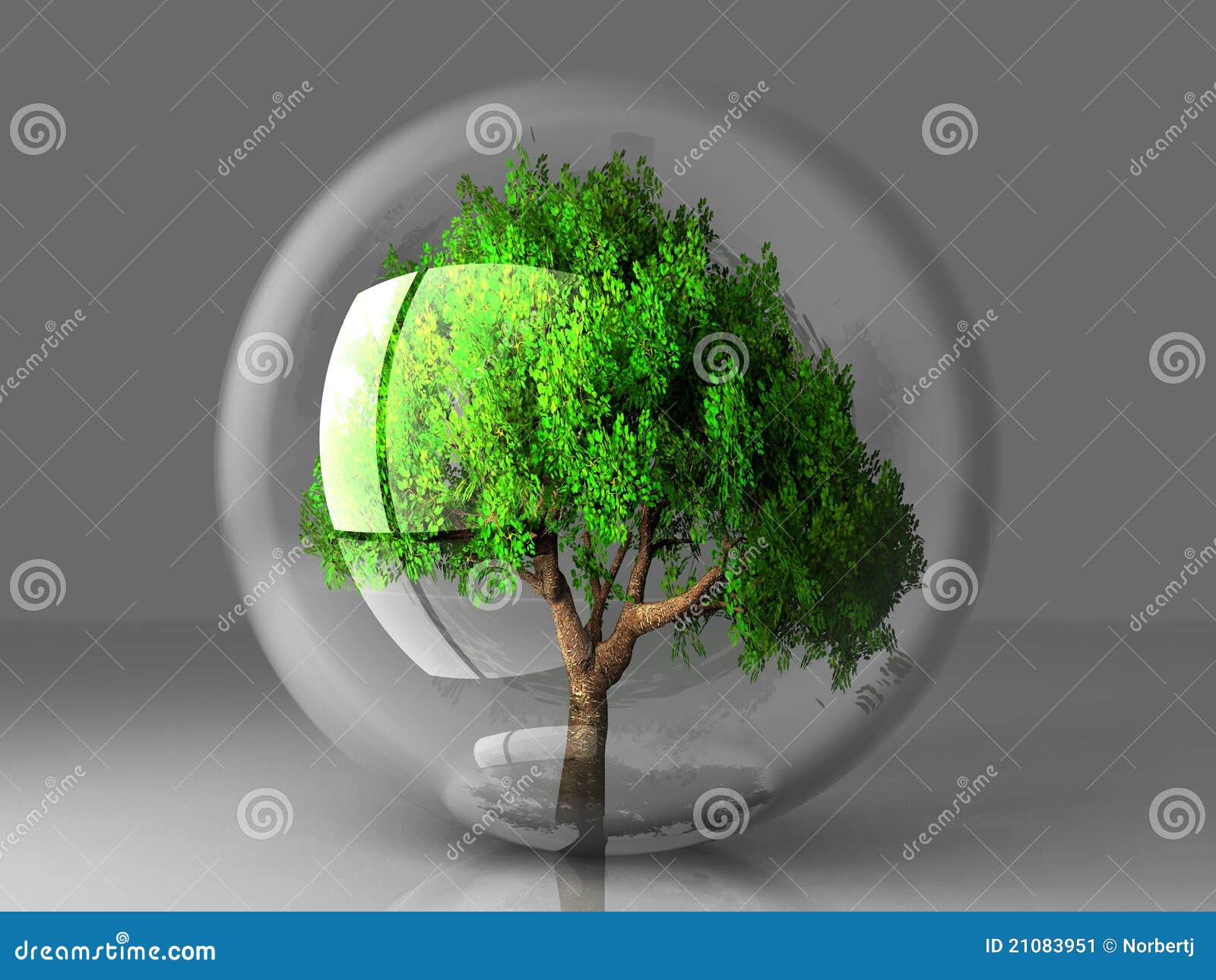 Tree in a bubble stock illustration. Illustration of grass - 21083951