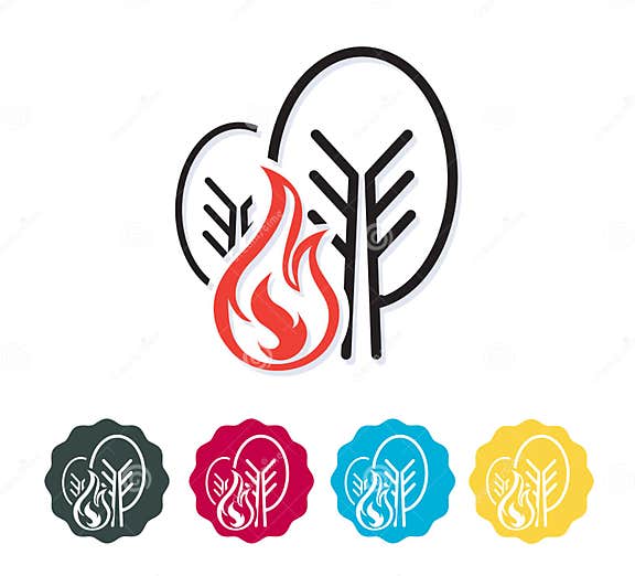 Tree Burning - Forest Fire Icon Stock Illustration - Illustration of ...