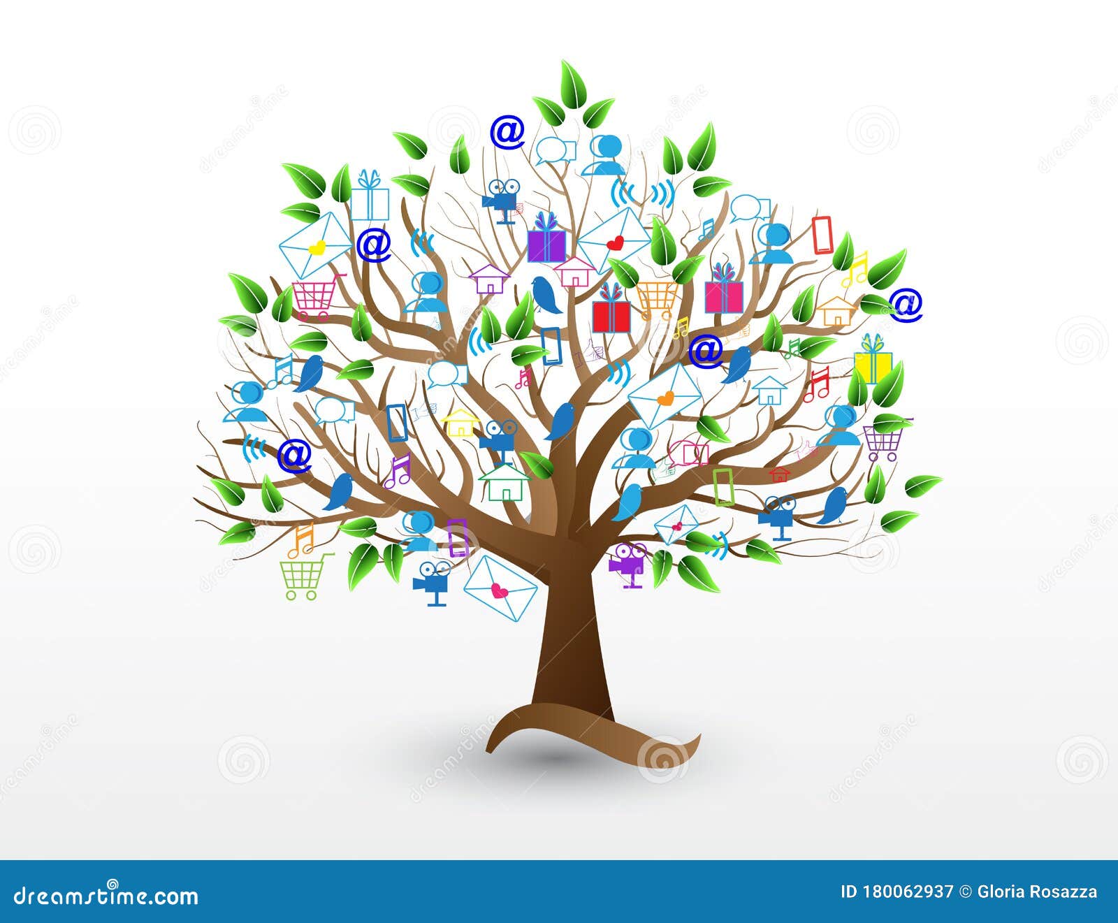 Tree Business People Social Media Icons Logo Stock Vector ...