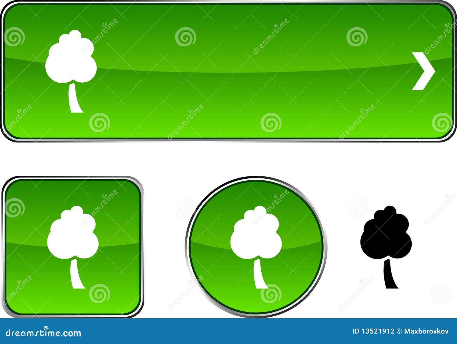 Tree button set. stock vector. Illustration of badge - 13521912