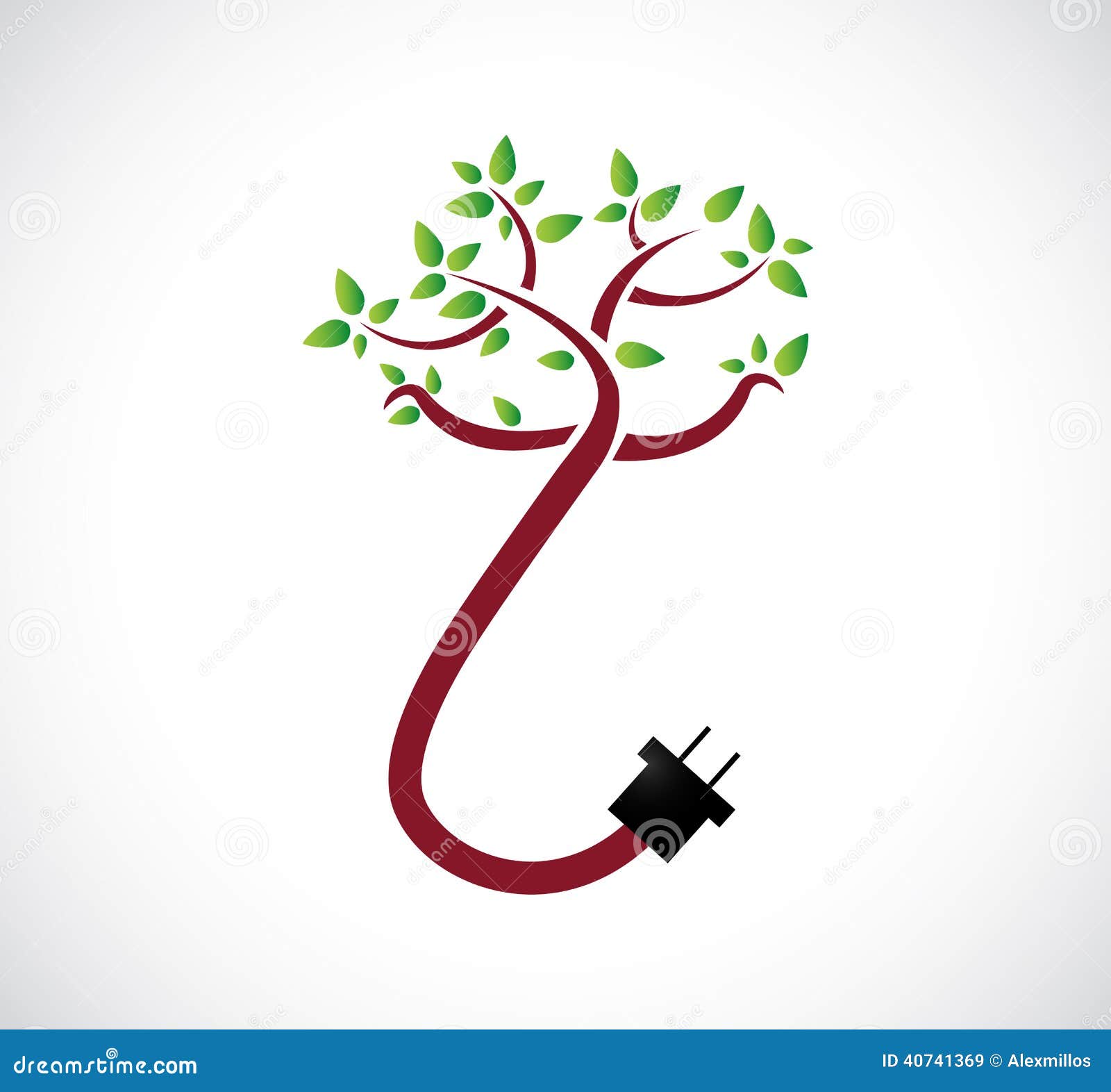 Tree and Cable Illustration Design Stock Illustration - Illustration of ...