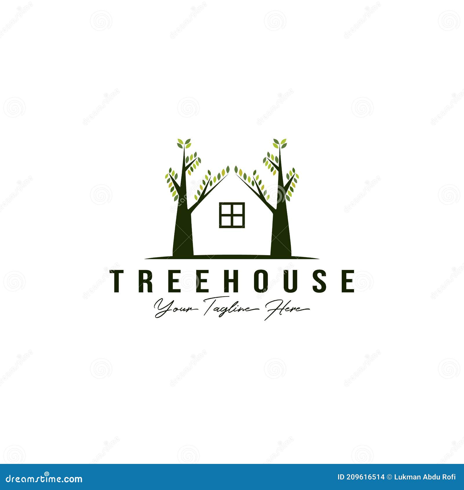 Tree Cafe Logo Vector Illustration Design , Real Estate Logo , House ...