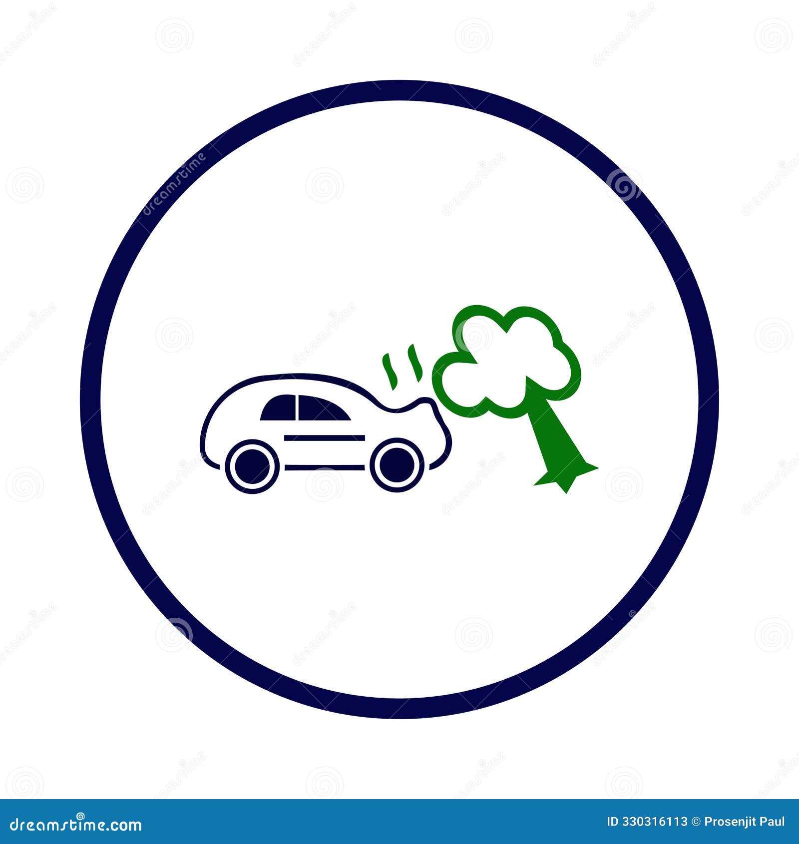 Tree, Car, Accident, Tree Fall, Tree Fell on the Car Hood Icon Stock ...