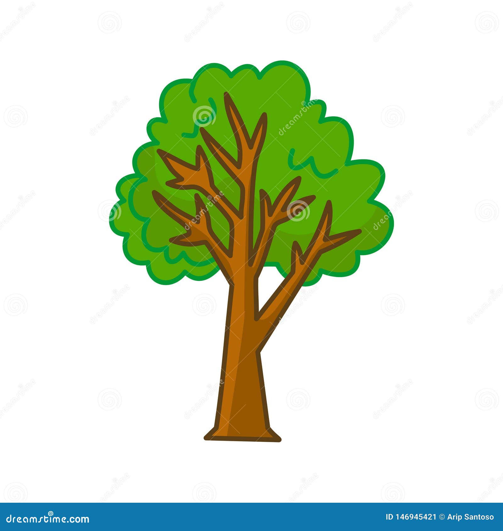 Tree Cartoon Design Graphic Template Vector Stock Vector - Illustration ...