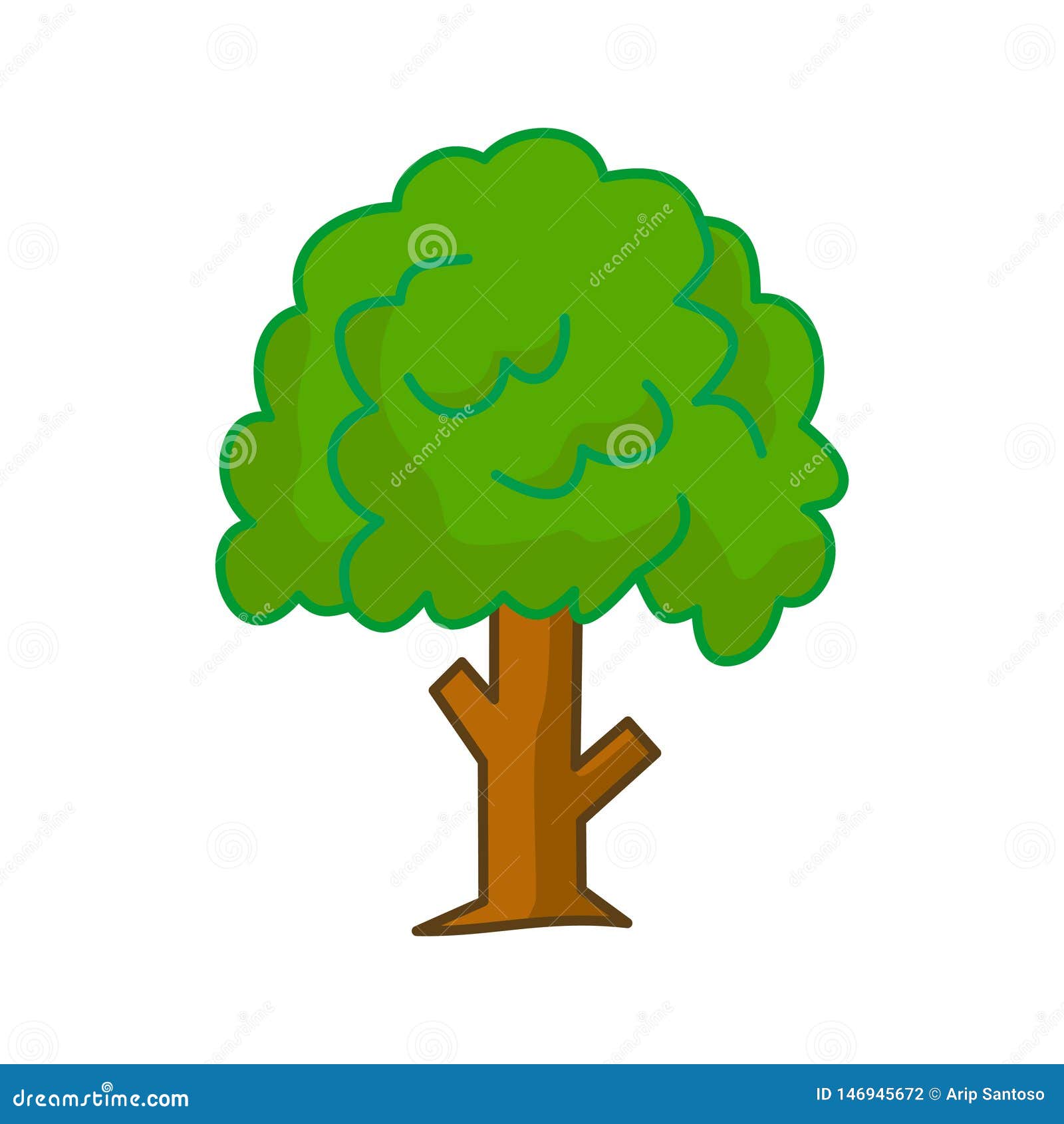 Tree Cartoon Design Graphic Template Vector Stock Vector - Illustration ...