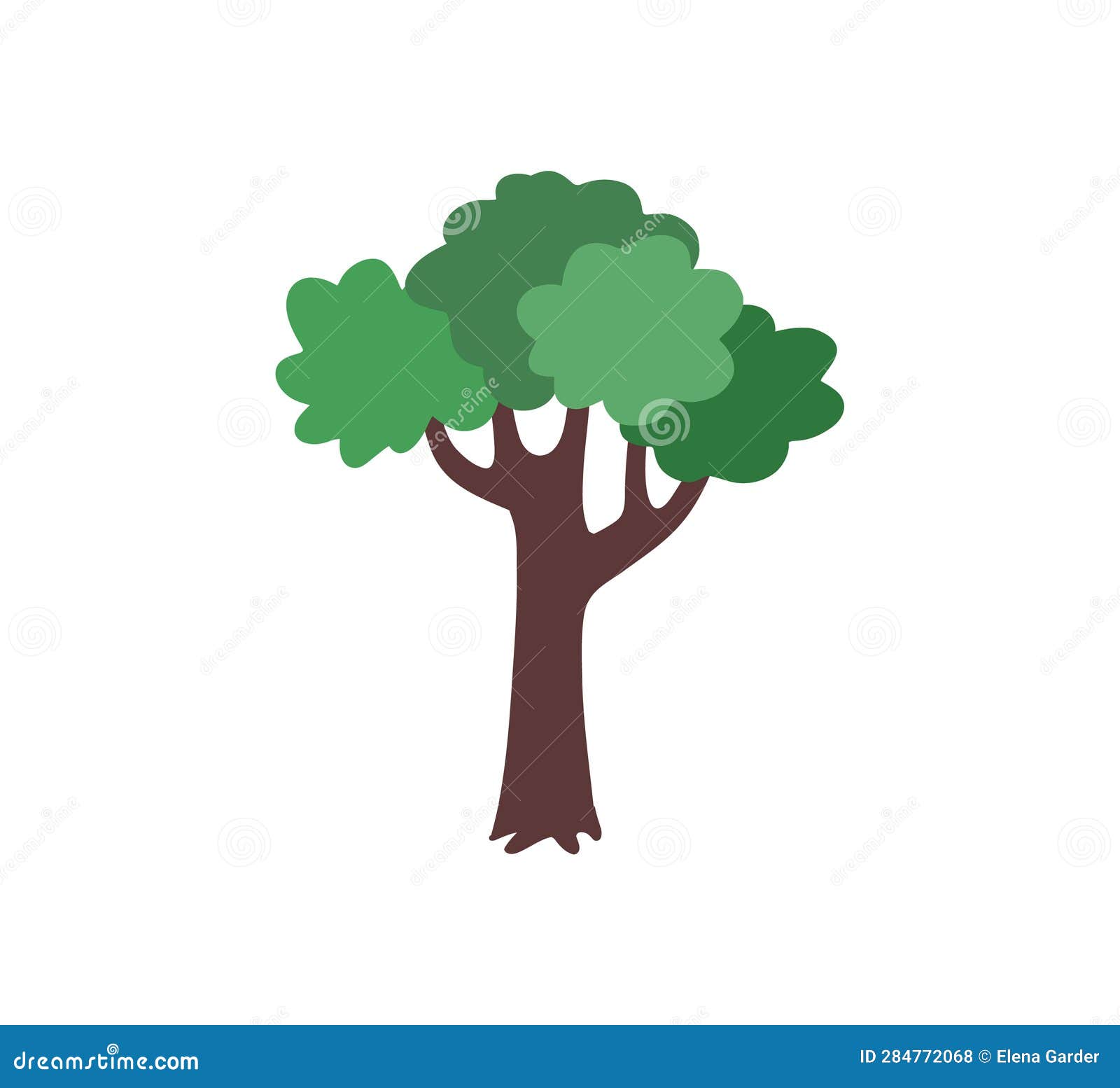 Tree Cartoon Icons. Forest Sihouette Icons Stock Vector - Illustration ...