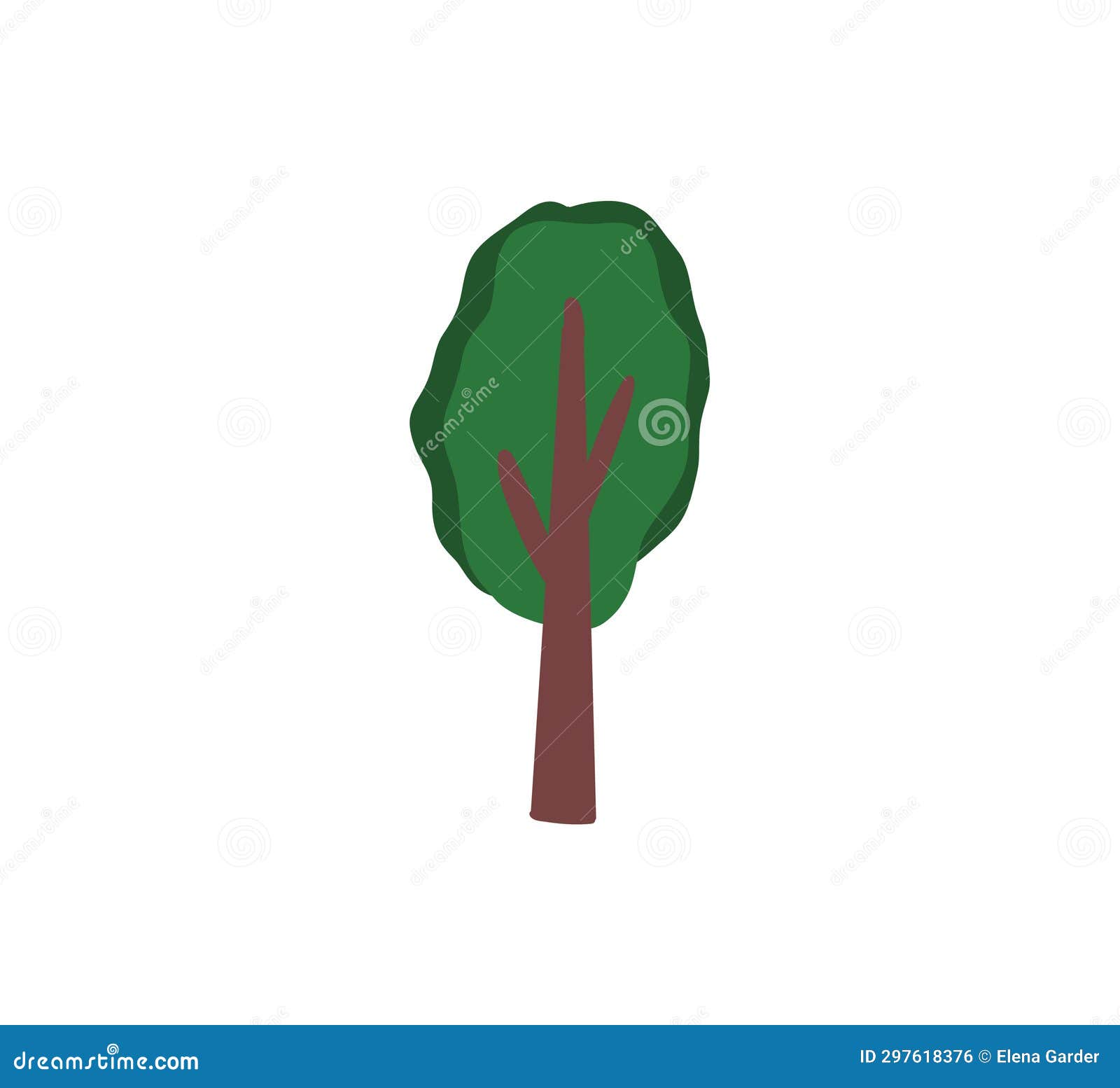 Tree Cartoon Icons. Forest Sihouette Icons Stock Illustration ...