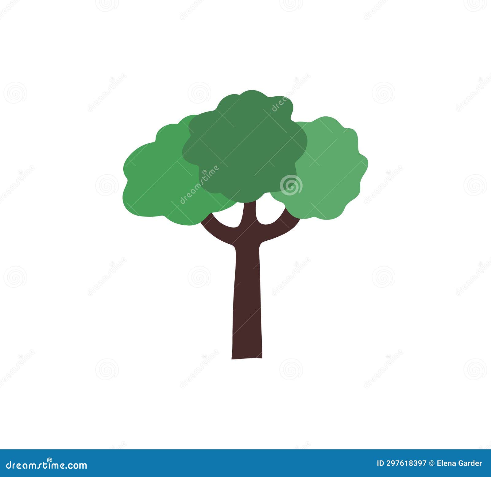 Tree Cartoon Icons. Forest Sihouette Icons Stock Vector - Illustration ...