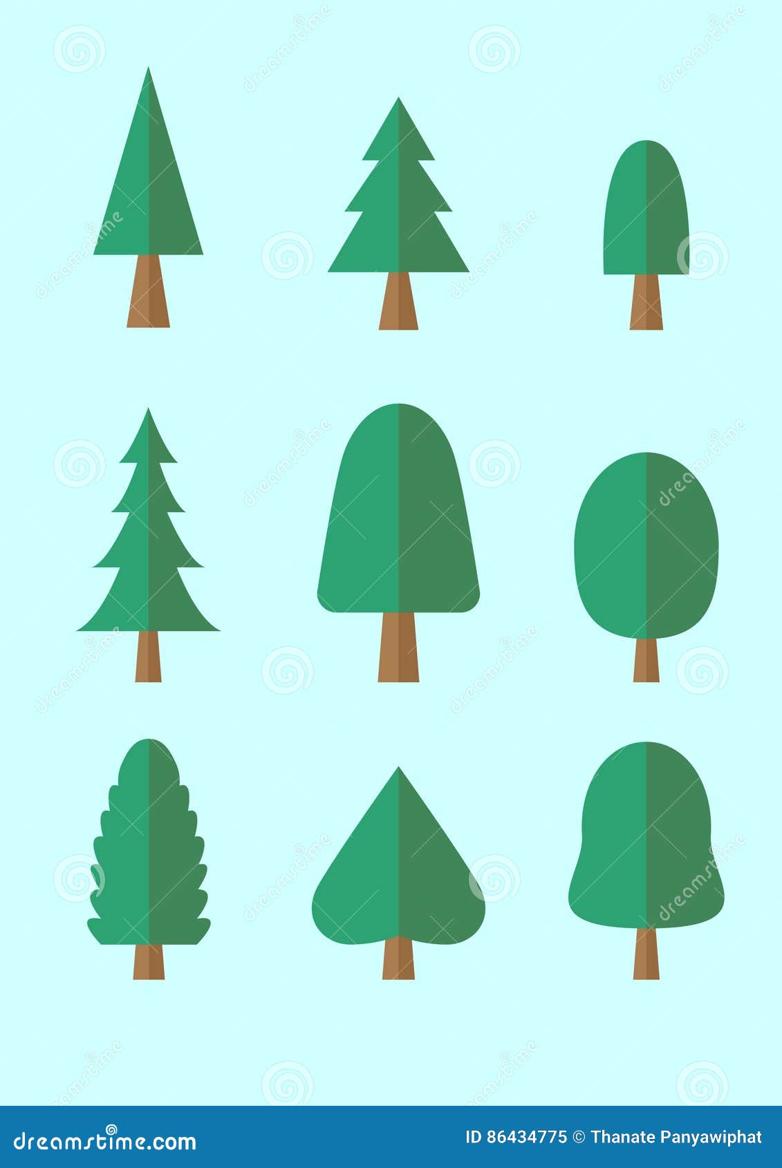 Tree cartoon pack stock vector. Illustration of info - 86434775
