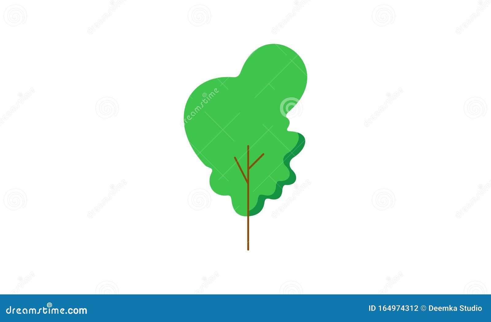 Tree Cartoon Park Forest Logo Vector Illustration Stock Vector ...