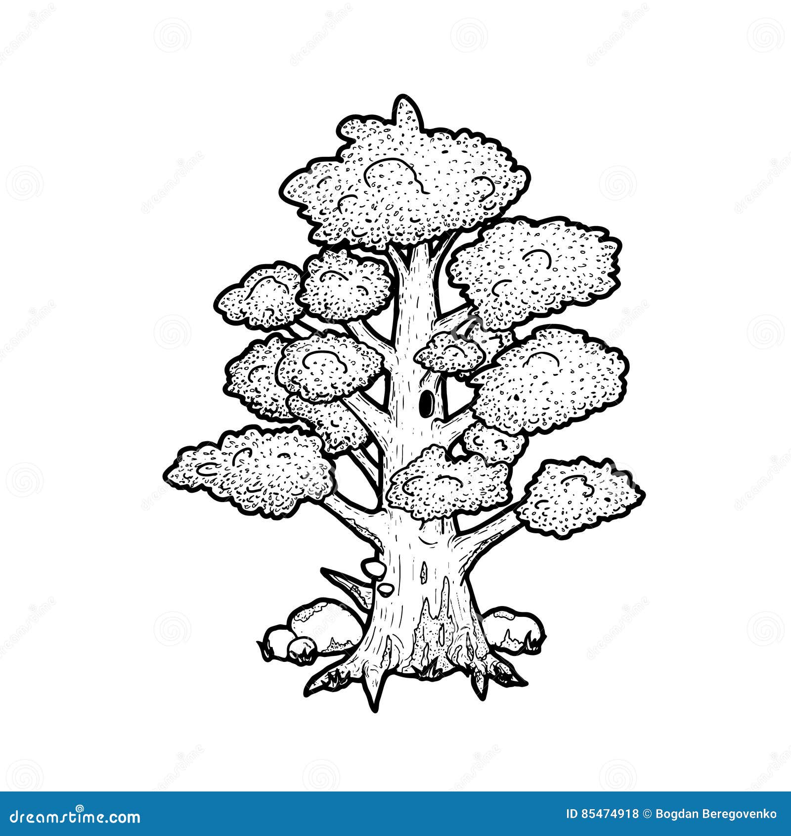 Tree stock vector. Illustration of sketch, wood, line - 85474918